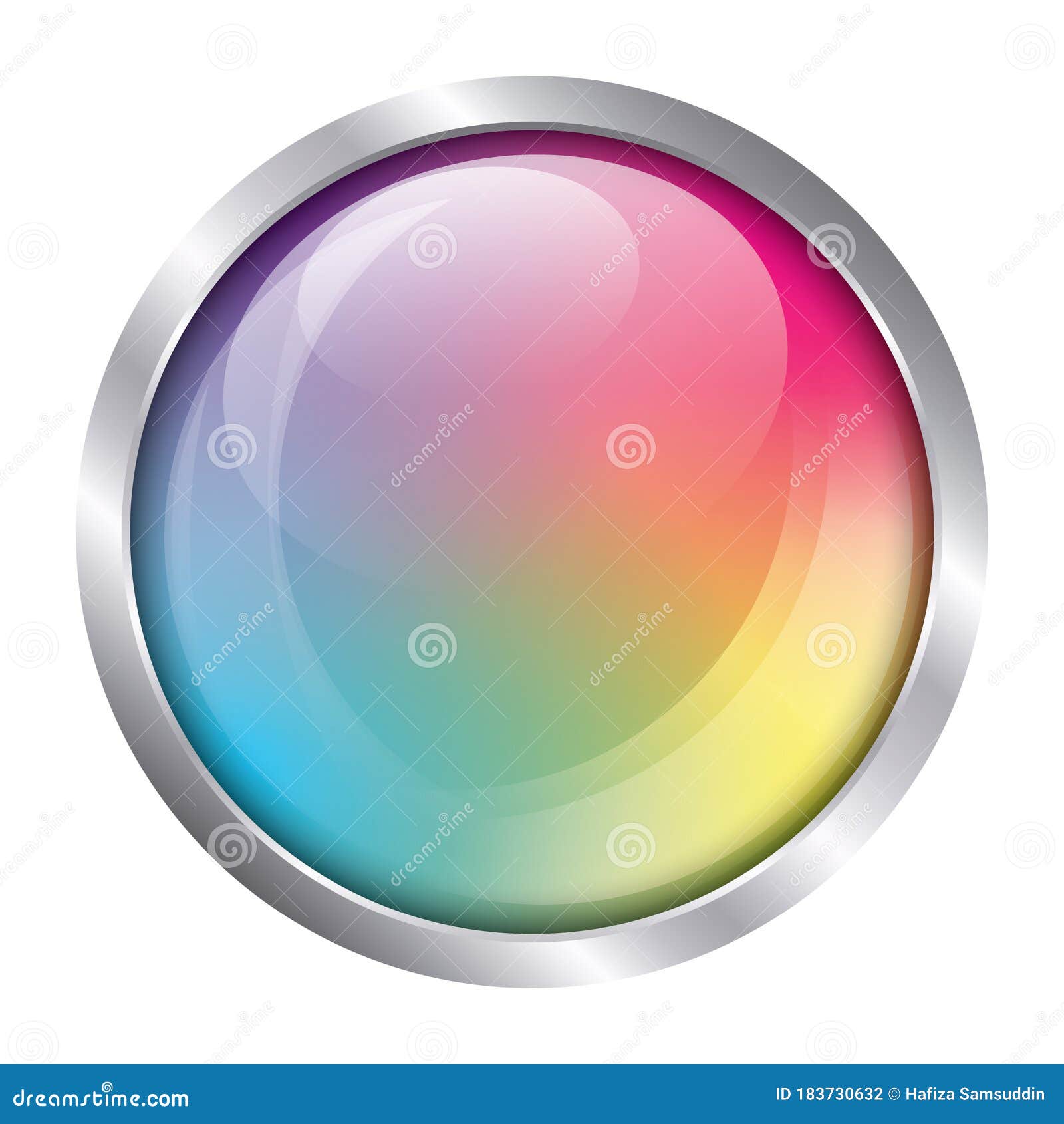 Rainbow Button. Vector Illustration Decorative Background Design Stock ...