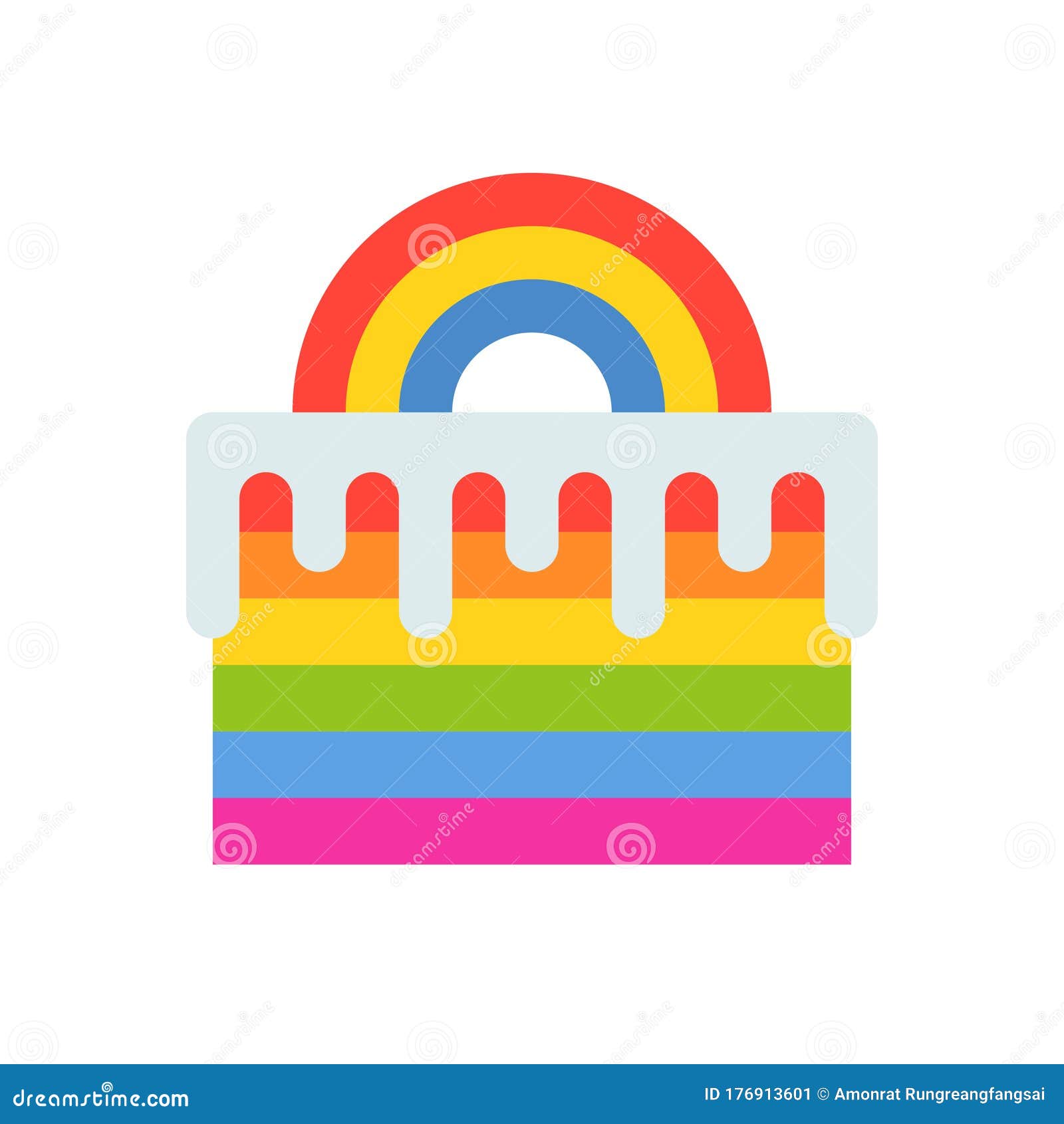 Rainbow Cake Vector Illustration, Flat Style Icon Stock Vector ...
