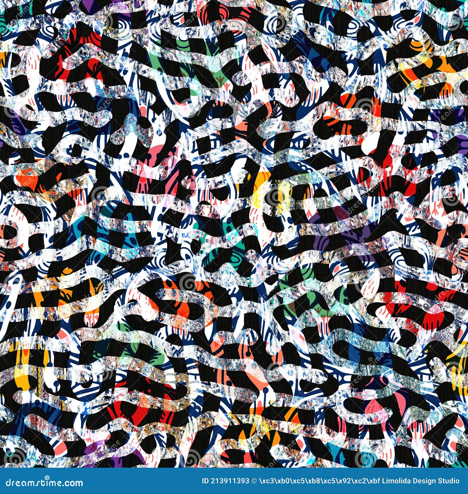 Rainbow Camo Grunge Mash Up Texture Background. Colorful Bold Irregular ...