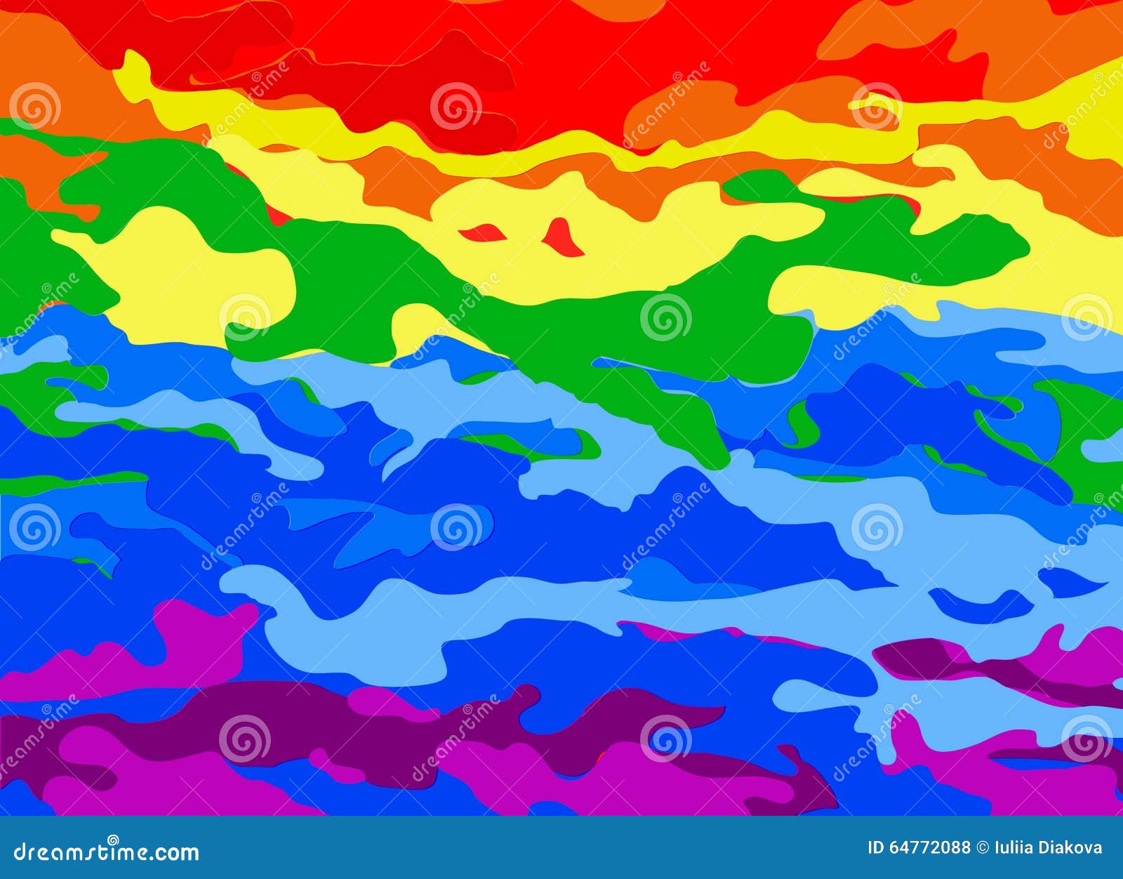 Rainbow Camouflage Background Stock Illustration - Illustration of ...