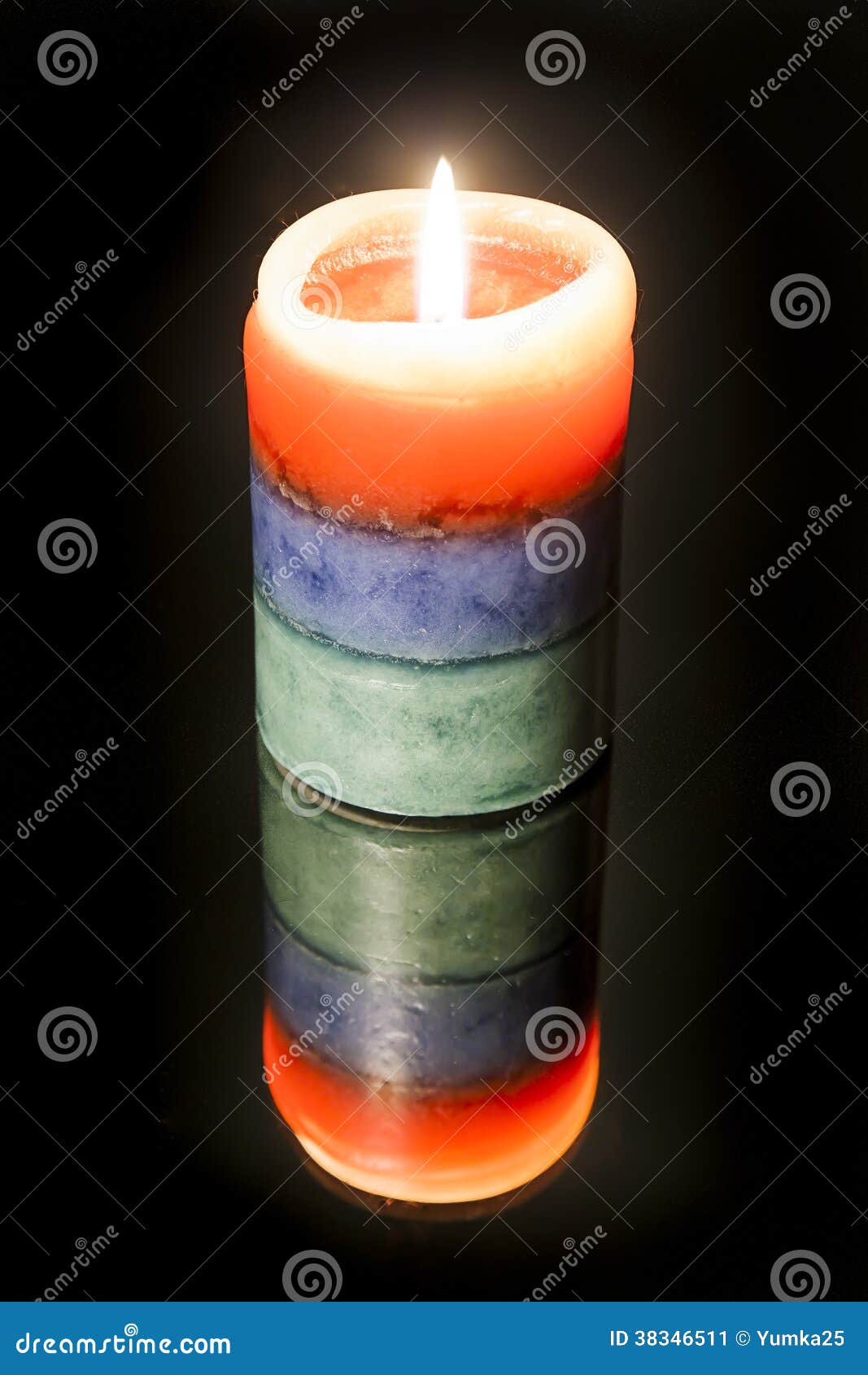 The Rainbow Candle and the Reflection Stock Image - Image of concepts ...