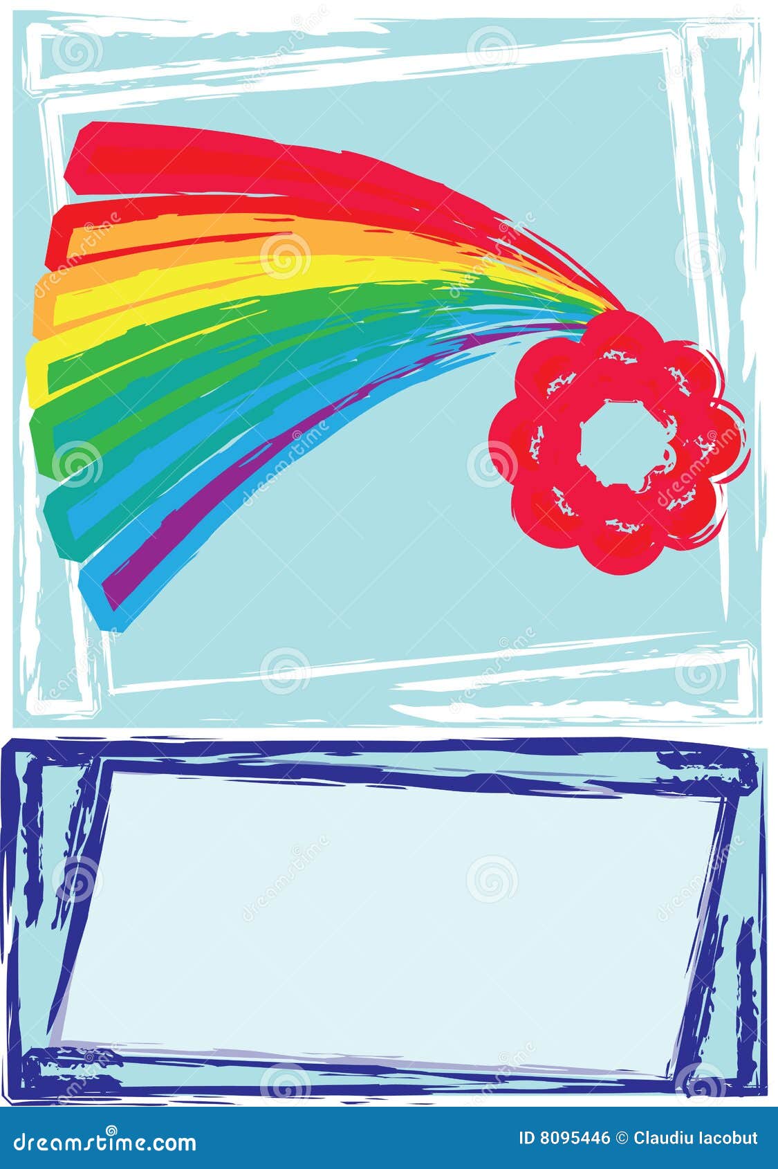 Rainbow card stock vector. Illustration of border, frame - 8095446