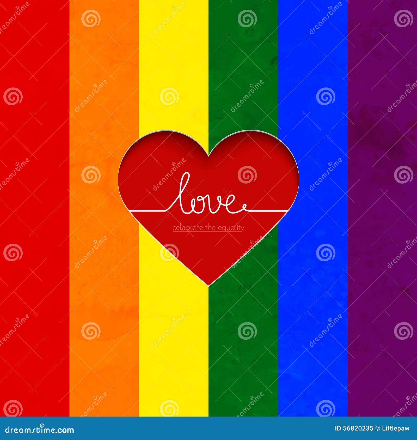 Rainbow Card with Heart Celebrate the Equality Stock Vector ...