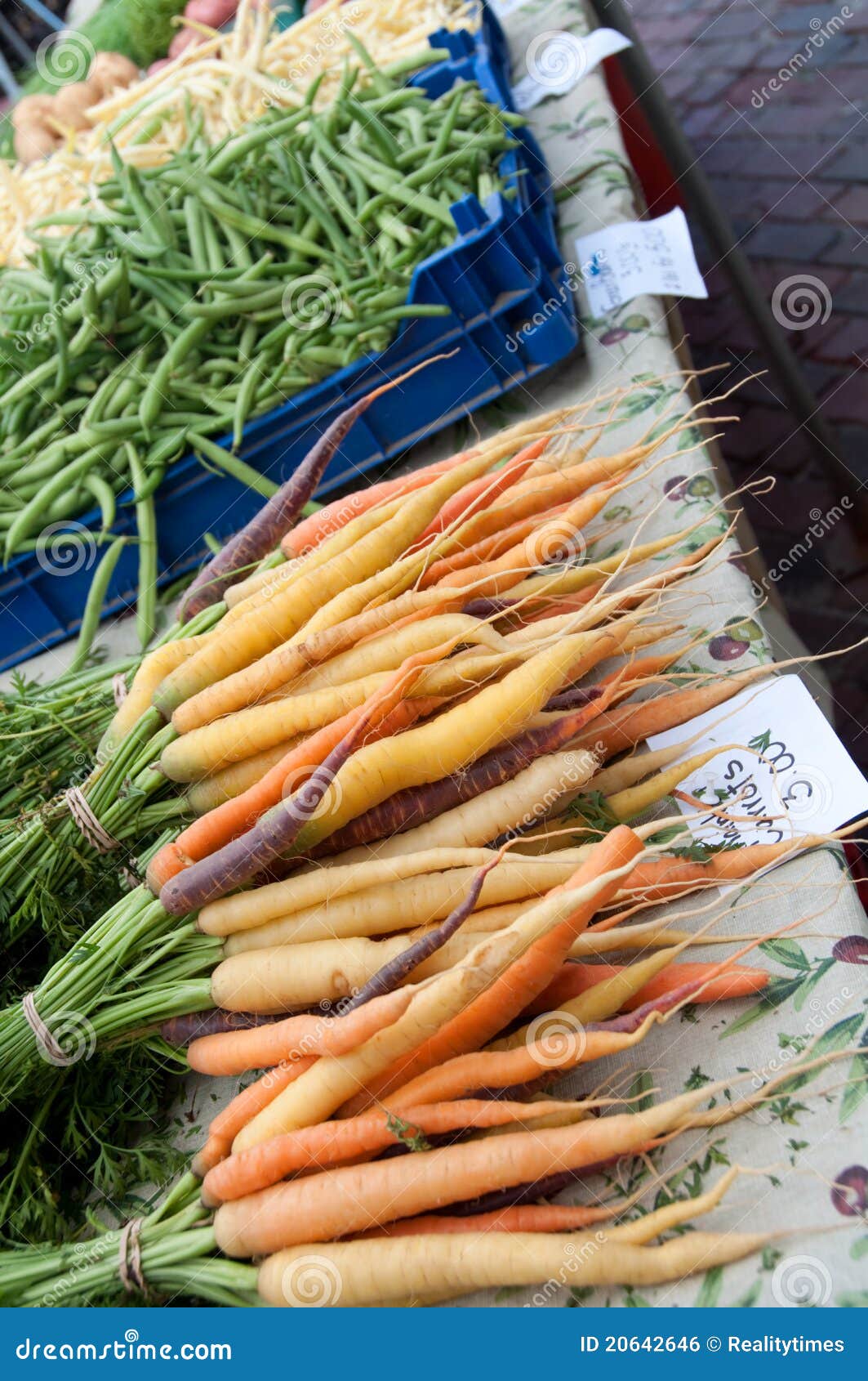 Rainbow Carrots & Stringbeans at Farm Market Stock Photo - Image of ...