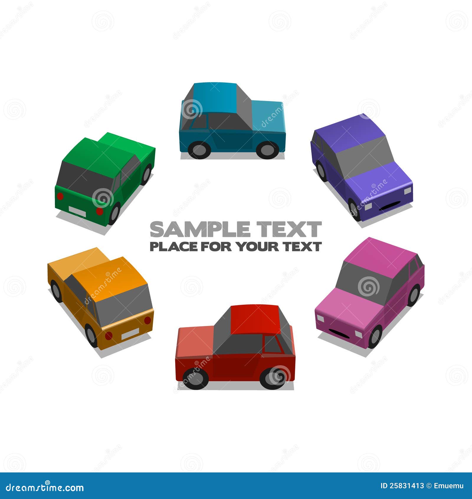 Rainbow cars stock vector. Illustration of color, ride - 25831413