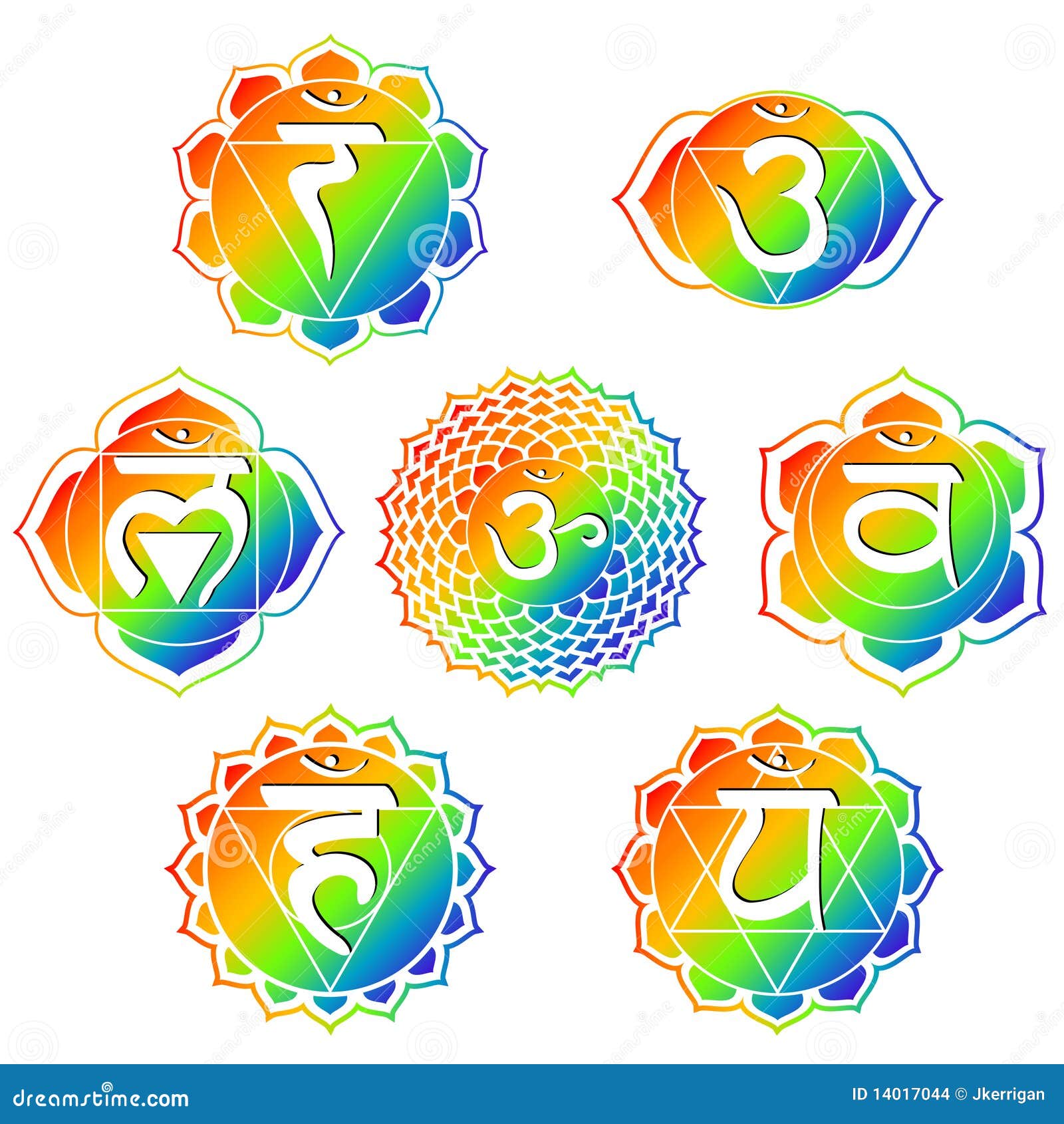 Rainbow Chakras stock vector. Illustration of enlightenment - 14017044