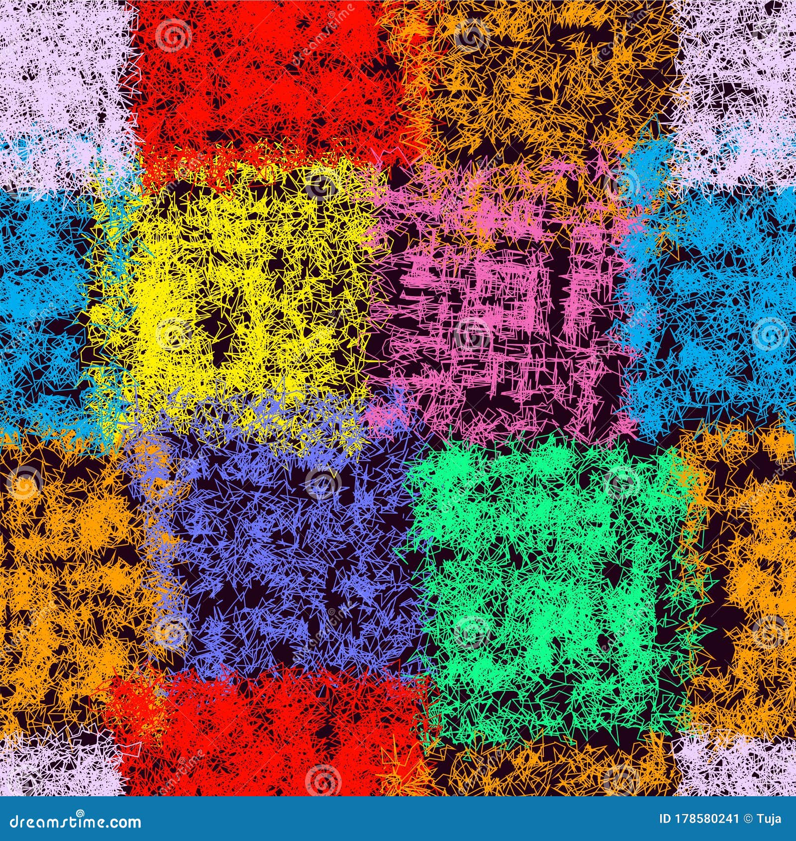 Rainbow Checkered Seamless Pattern with Grunge Striped Rough Square ...