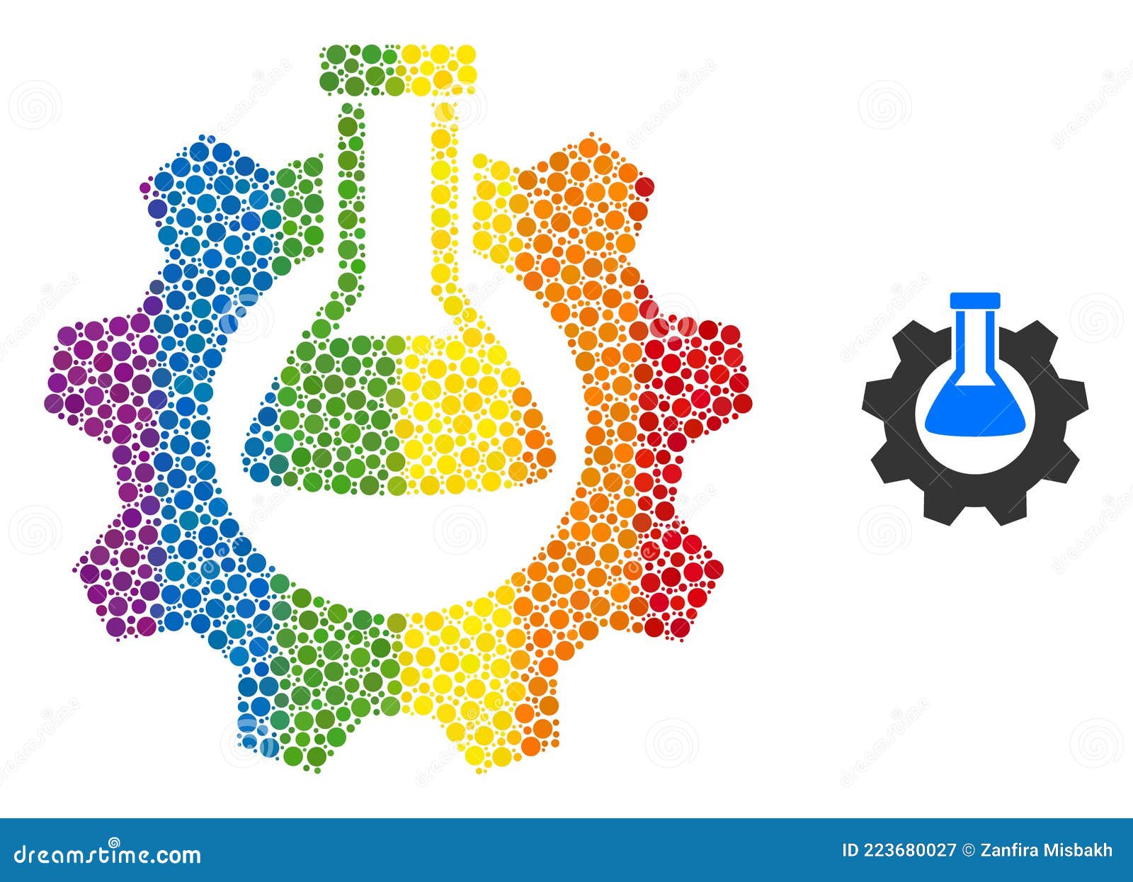 Rainbow Chemical Industry Composition Icon of Spheres Stock Vector ...