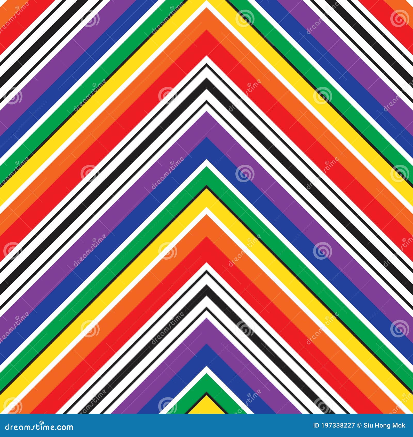 Rainbow Chevron Diagonal Stripes Seamless Pattern Background Stock ...