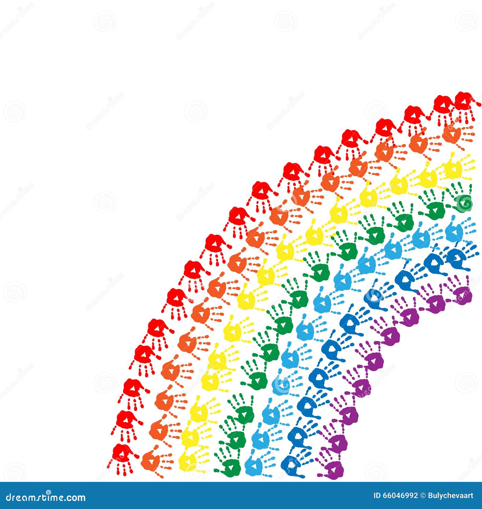 Rainbow of Children S Hands Prints Stock Vector - Illustration of ...
