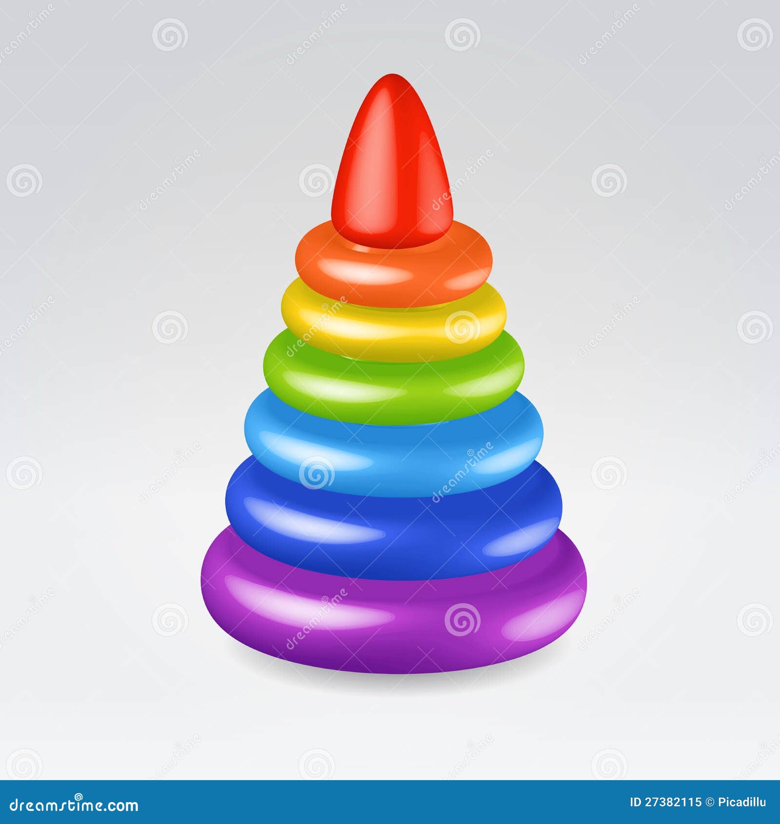 Rainbow Children Toy Pyramid Stock Vector - Illustration of beautiful ...