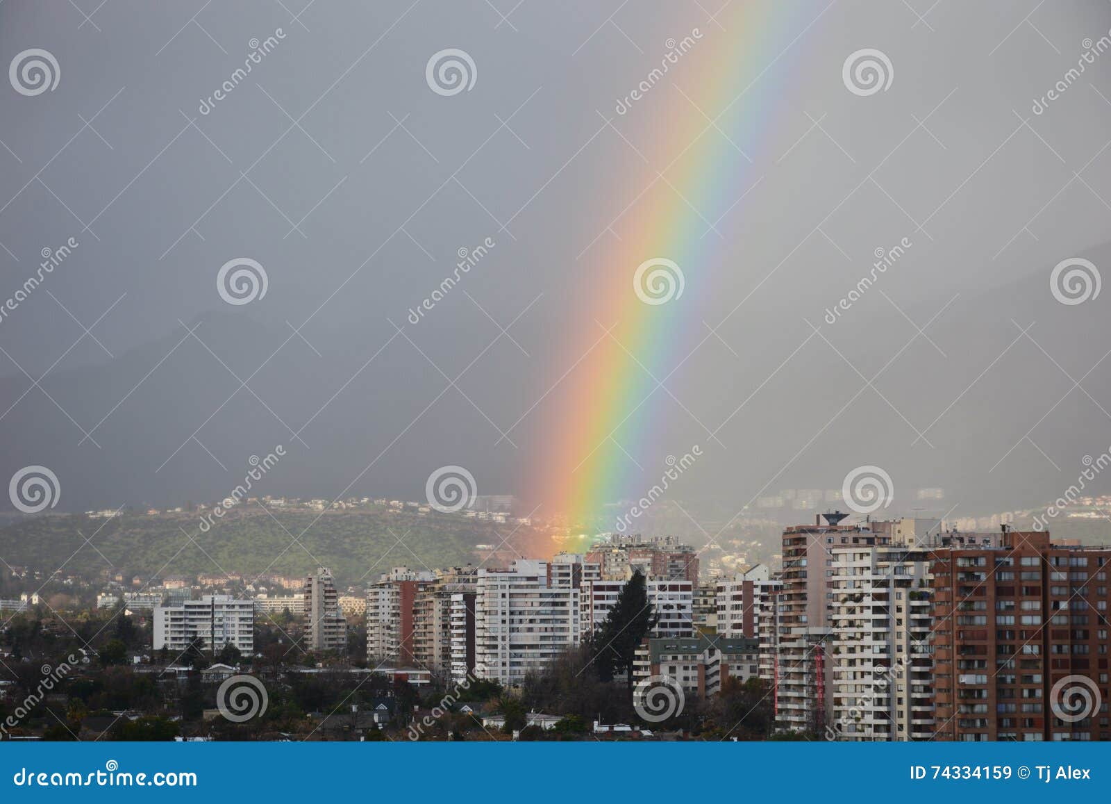 Rainbow in Chile stock image. Image of skies, sunset - 74334159