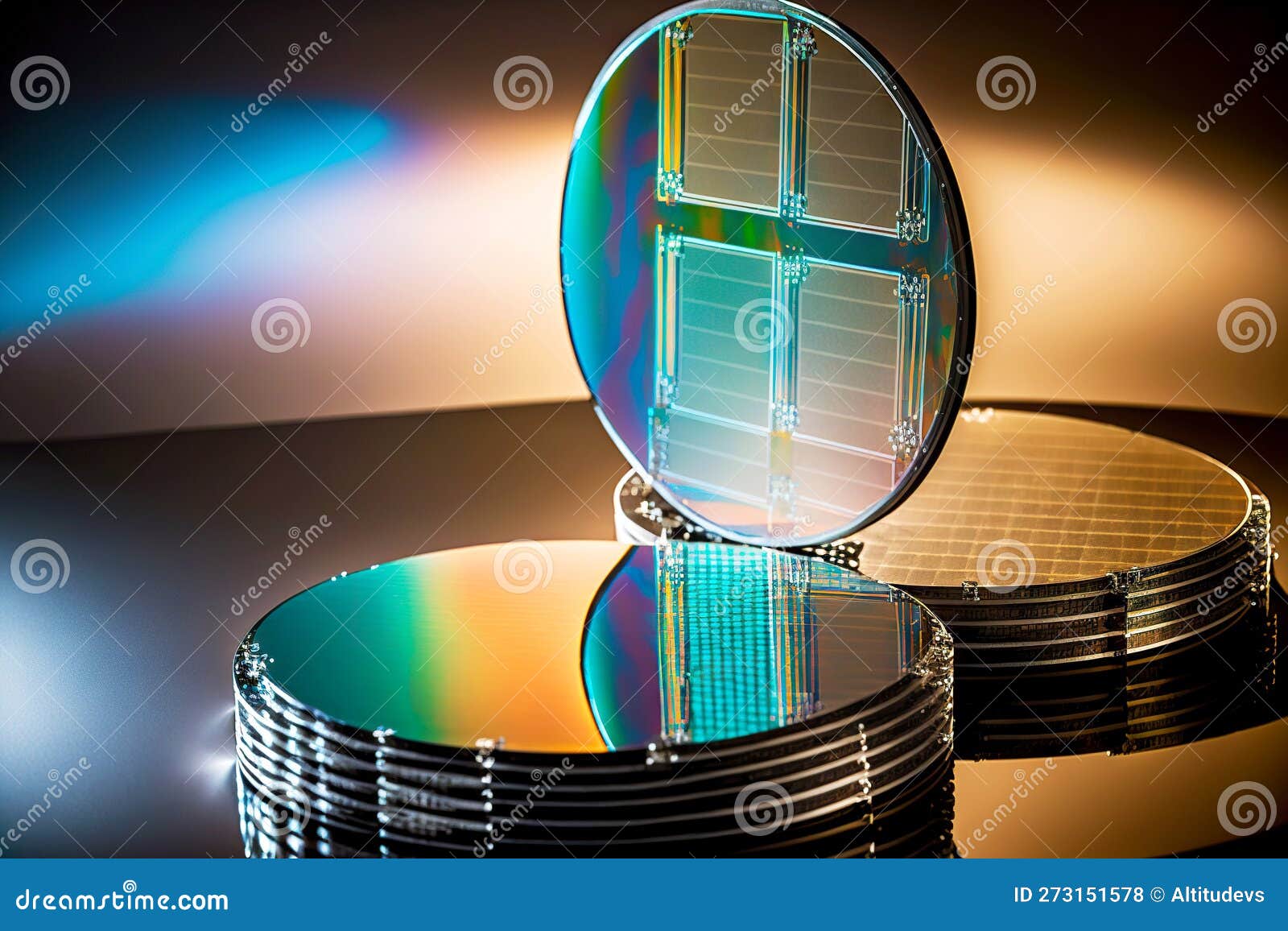 Rainbow Chips and Microchips Wafer Semiconductor Manufacturing Stock ...