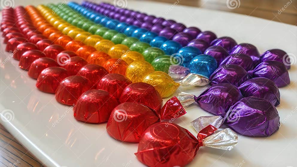 Rainbow Chocolate Candies stock illustration. Illustration of party ...