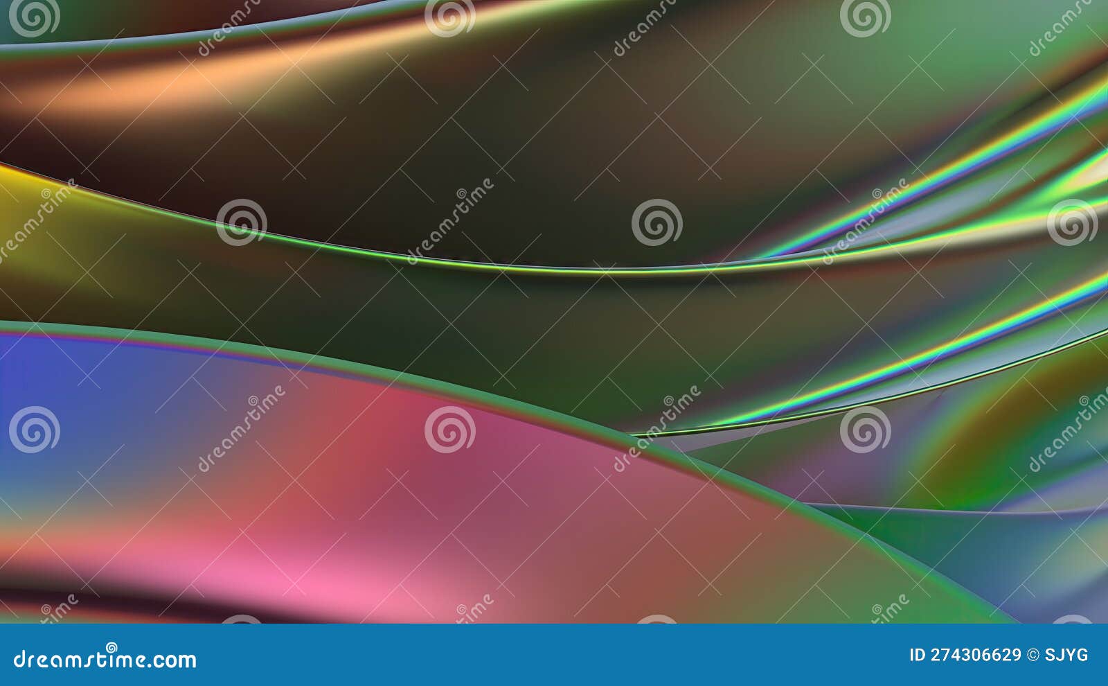 Rainbow Chrome Abstract Reflection on Metal Plate Psychedelic Cyberpunk ...