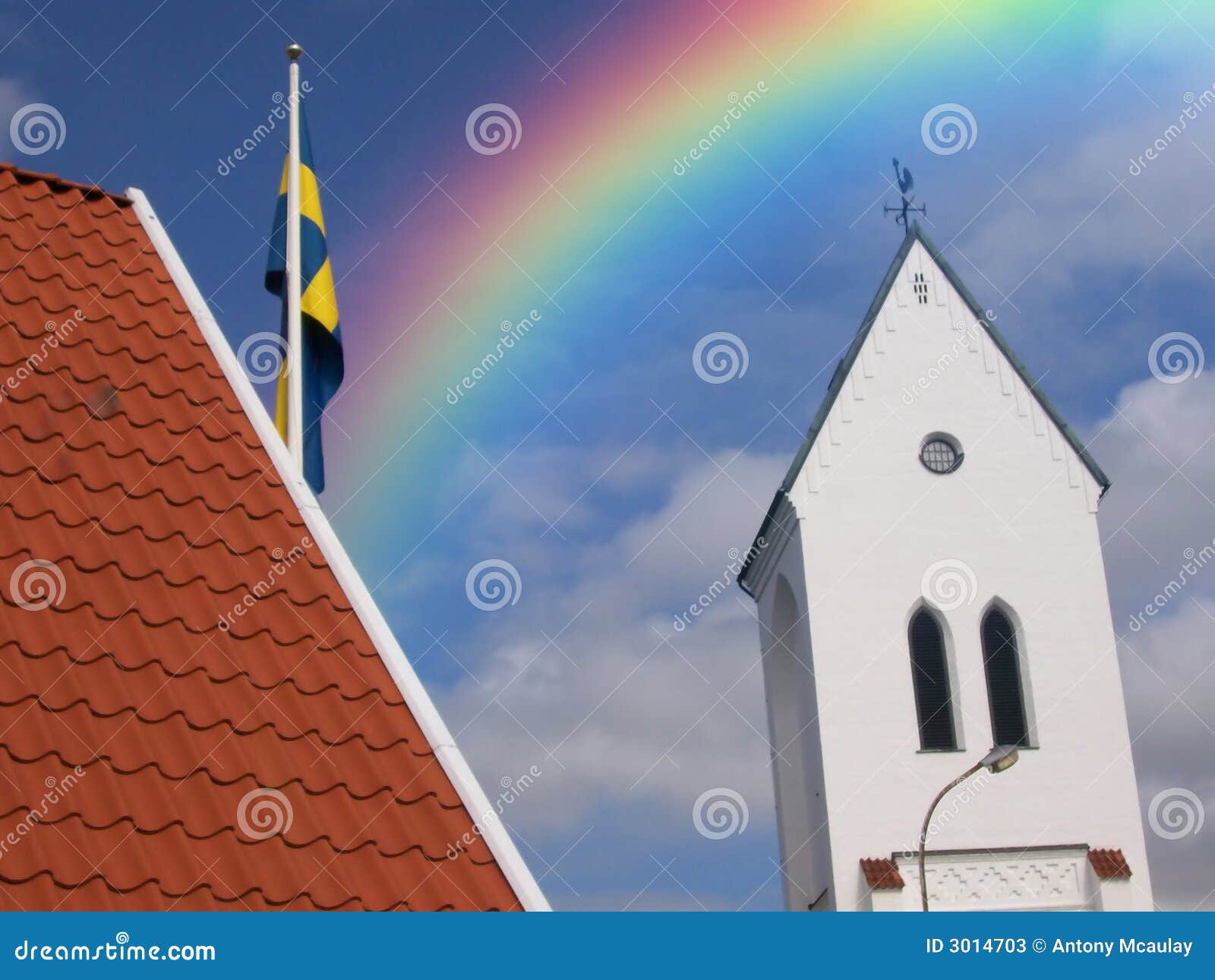 Rainbow church stock image. Image of colour, vane, streetlamp - 3014703