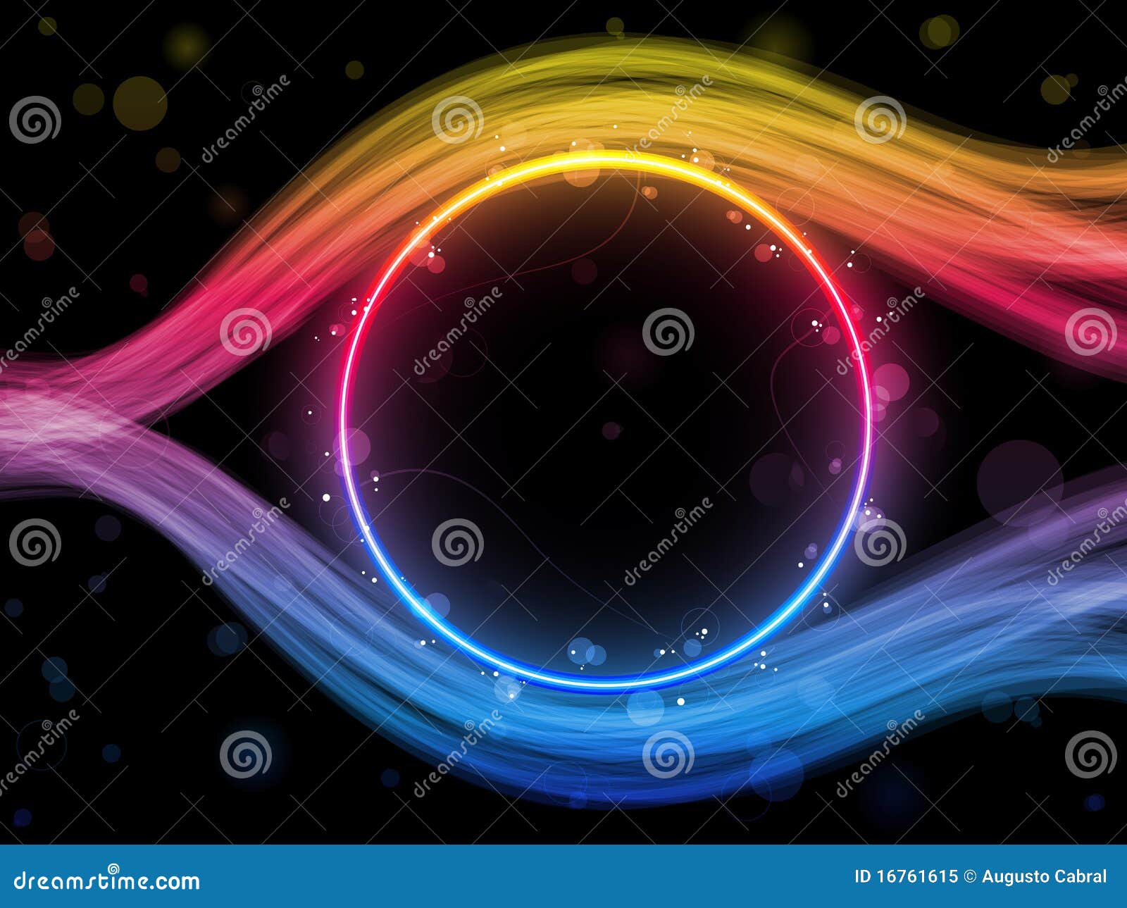 Rainbow Circle Border Background Stock Vector - Illustration of glow ...