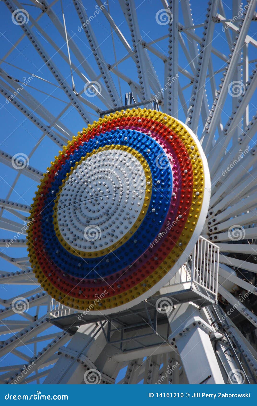 Rainbow Circle on a Ferris Wheel Ride Stock Photo - Image of lights ...