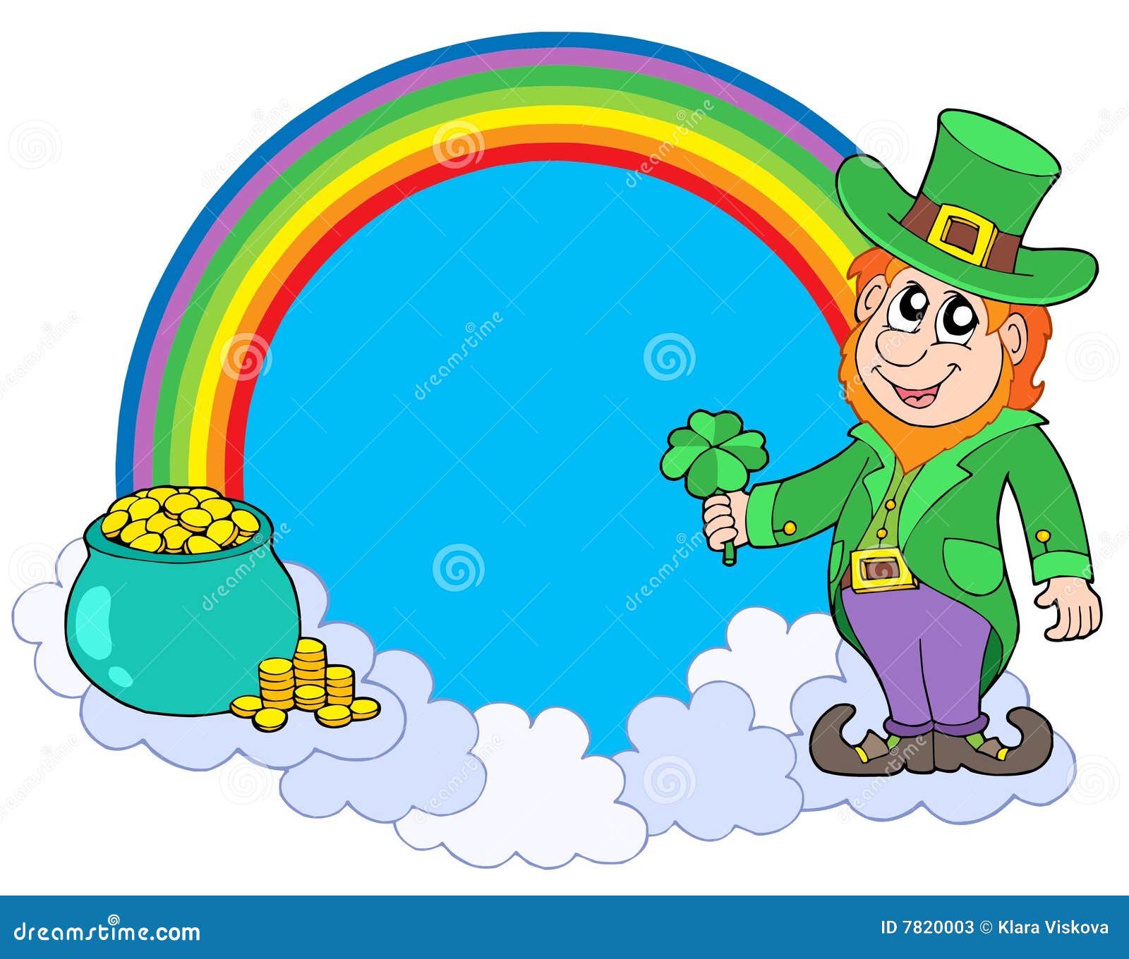 Rainbow Circle With Leprechaun Cartoon Vector | CartoonDealer.com #7820003