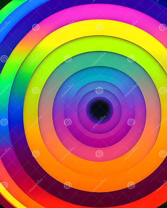 Rainbow circle pattern stock illustration. Illustration of yellow ...