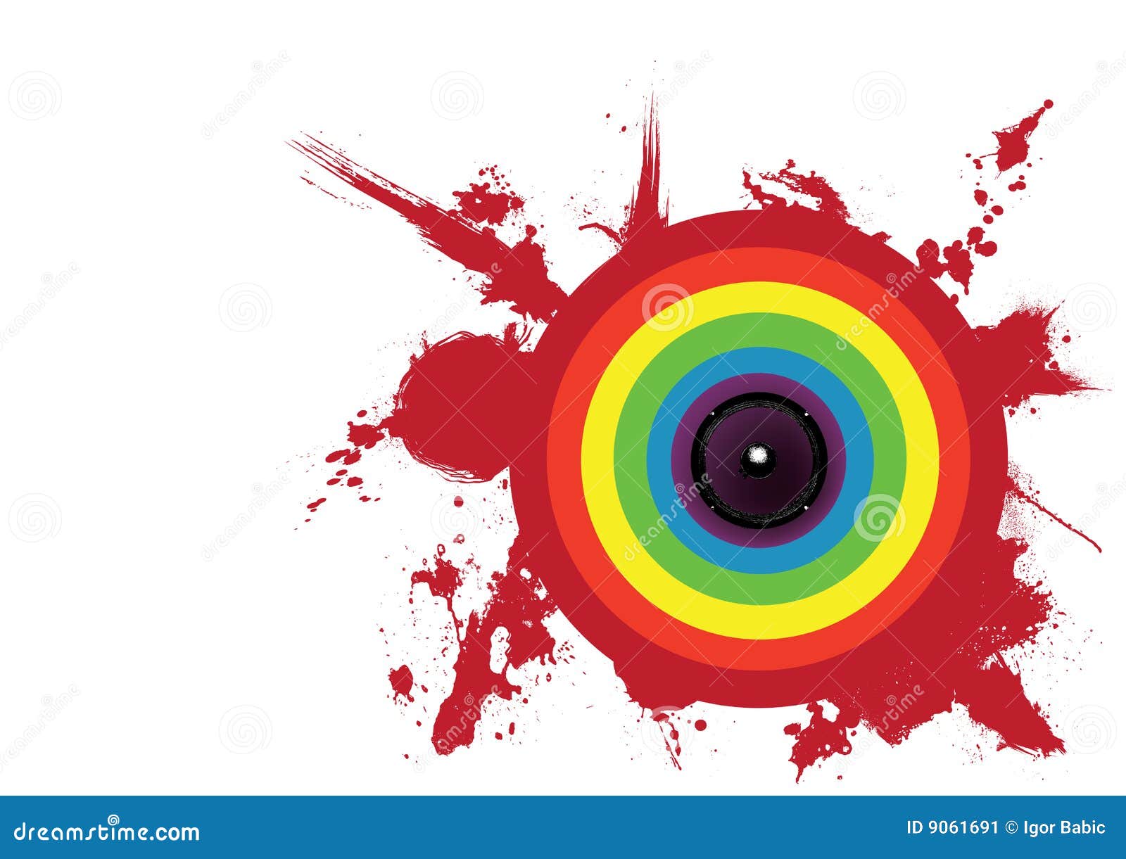Rainbow Circle Speaker stock vector. Illustration of grunge - 9061691