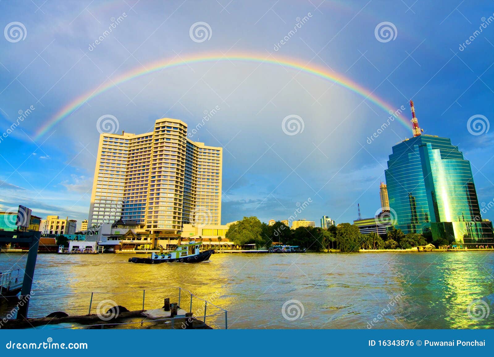 Rainbow on the City stock photo. Image of paper, cumulus - 16343876