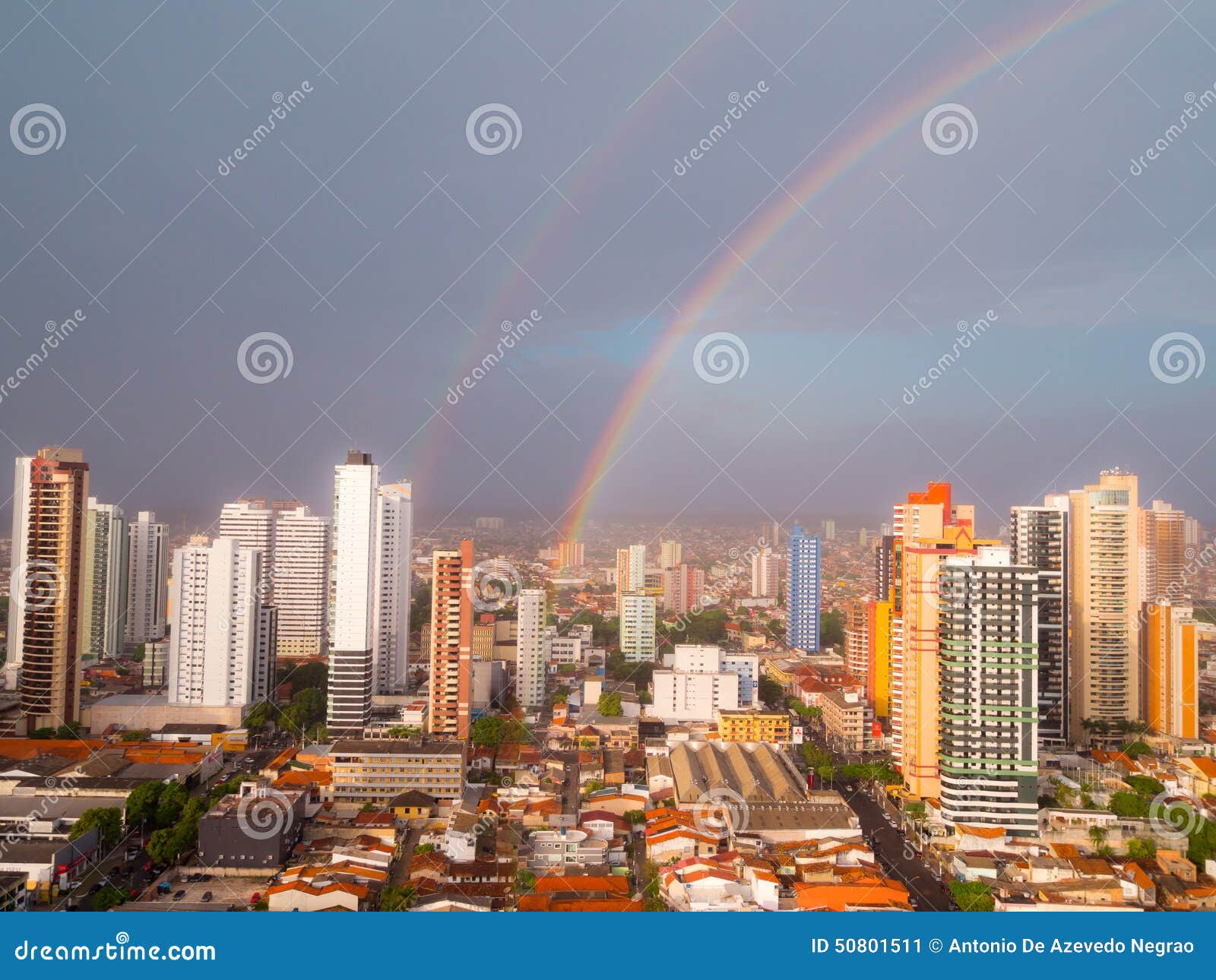 Rainbow of city stock image. Image of structure, summer - 50801511
