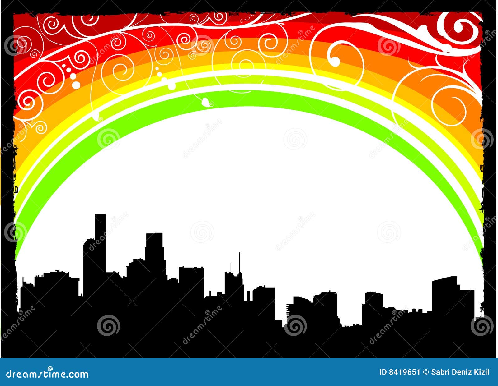 Rainbow city vector stock vector. Illustration of composition - 8419651