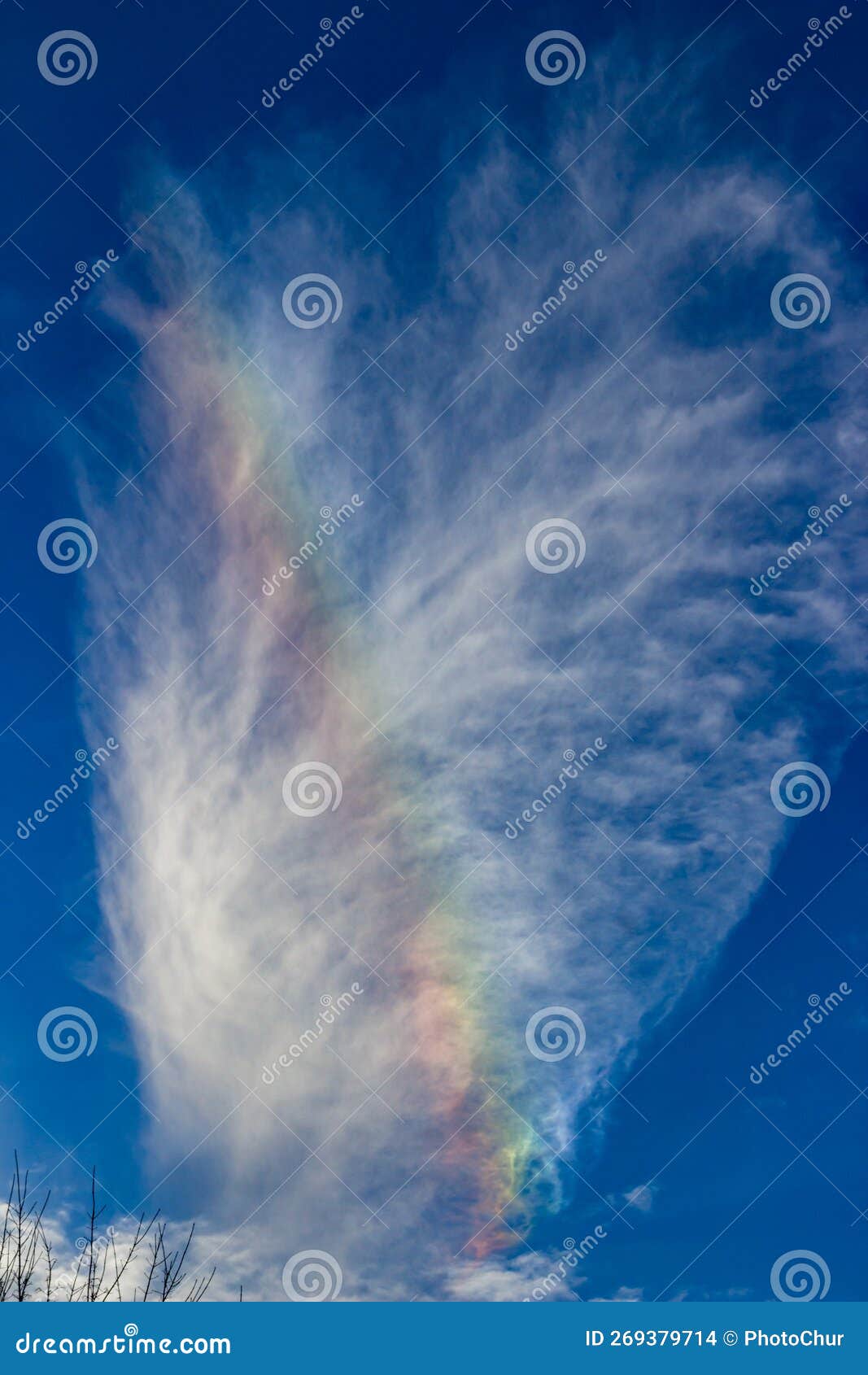 A Rainbow Cloud Against a Blue Sky, a Rare Optical Phenomenon in the ...