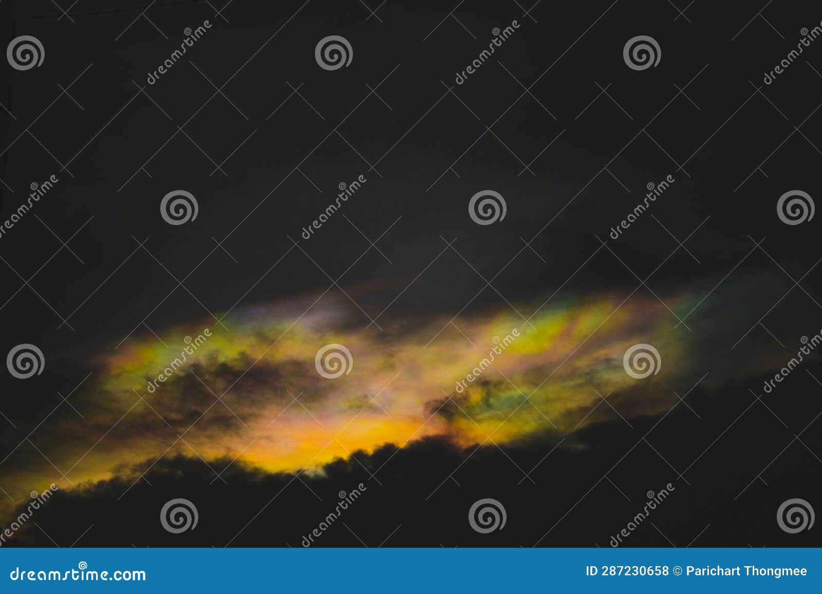 Cloud Iridescence: a Captivating Natural Background Stock Photo - Image ...