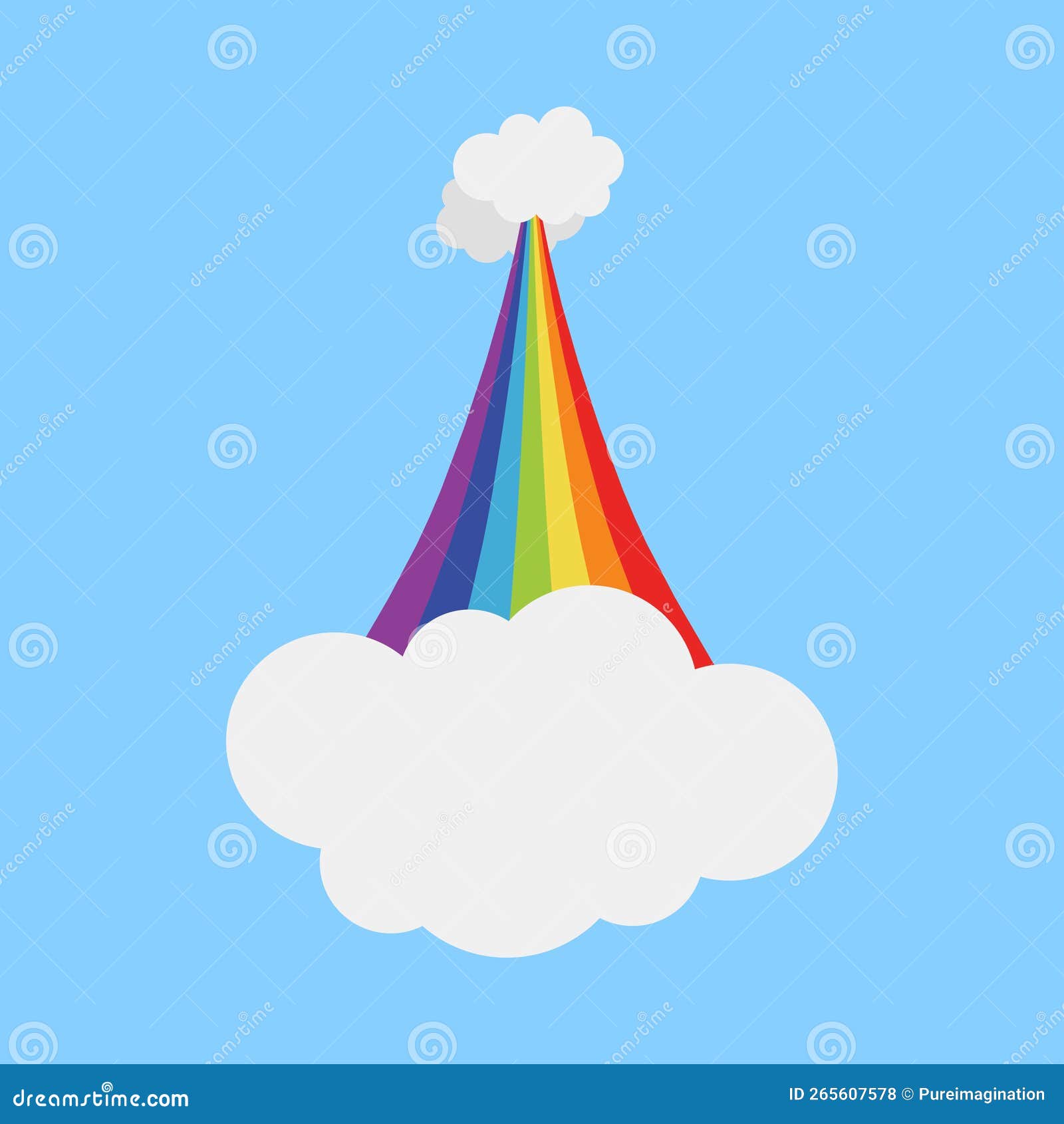 Rainbow with Cloud in Flat Style Isolated Stock Vector - Illustration ...