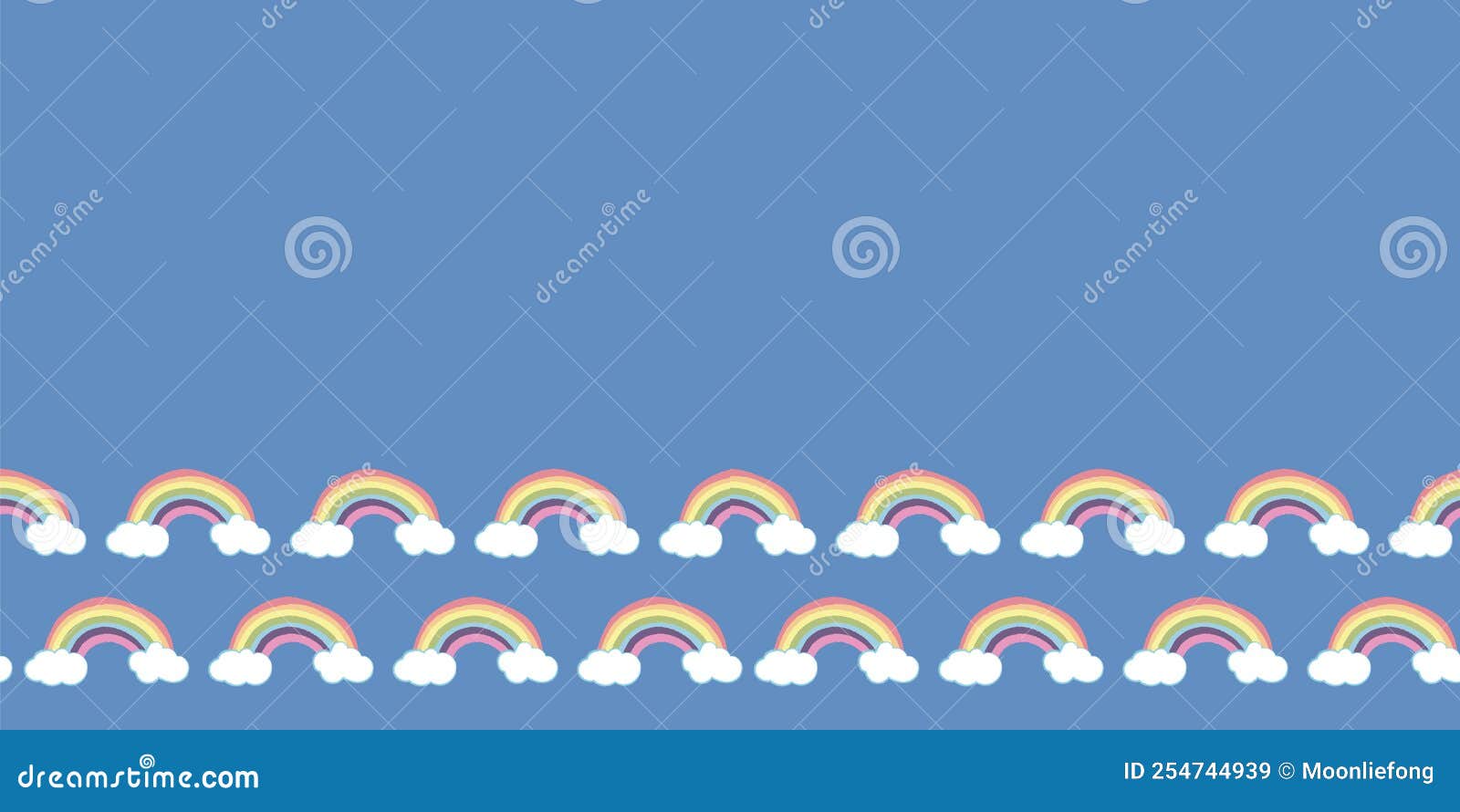 Rainbow Cloud Frame Border Seamless Pattern Stock Vector - Illustration of cloud, cartoon: 254744939