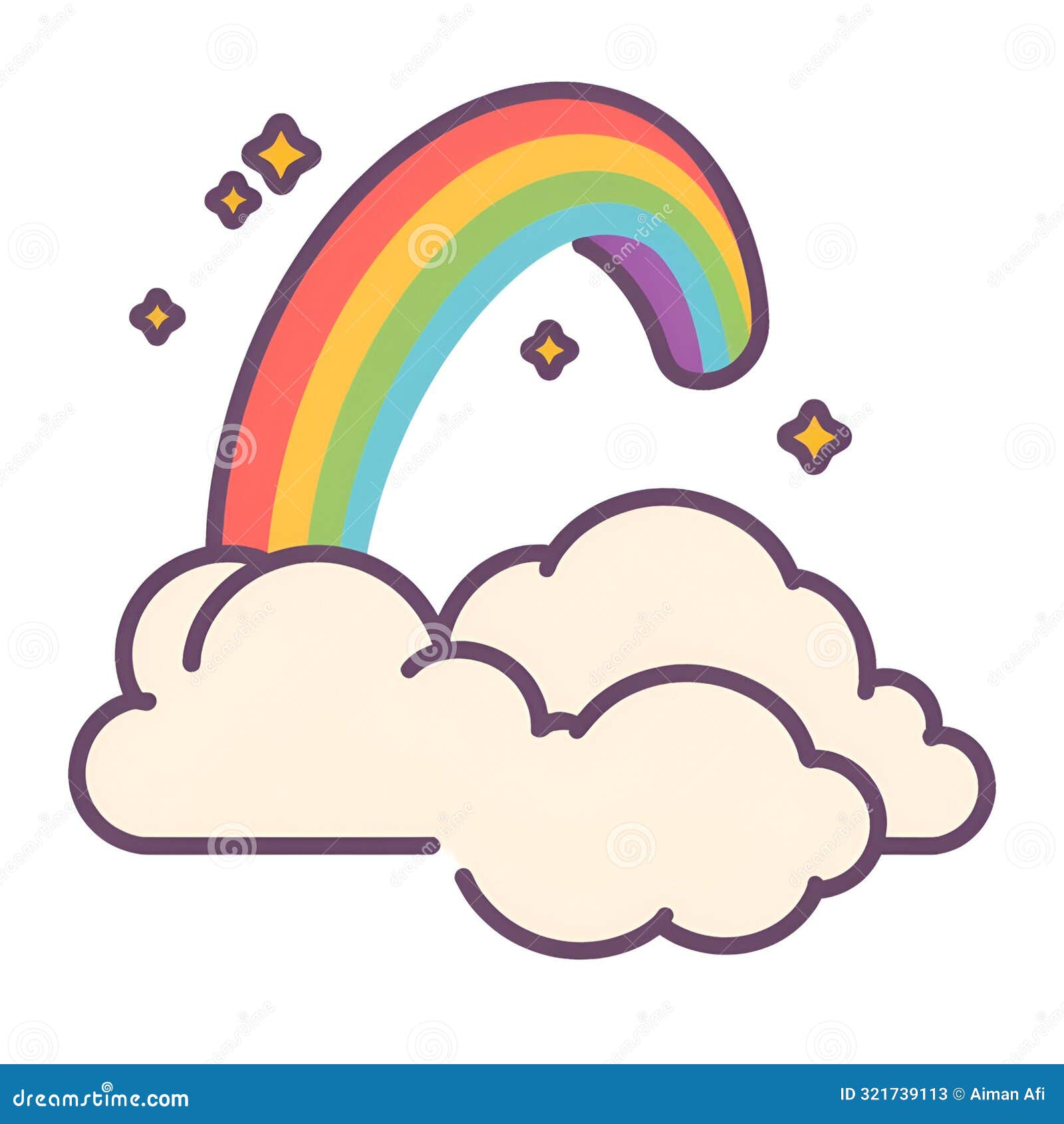 Rainbow Cloud Icon Illustration Image Design Stock Illustration ...