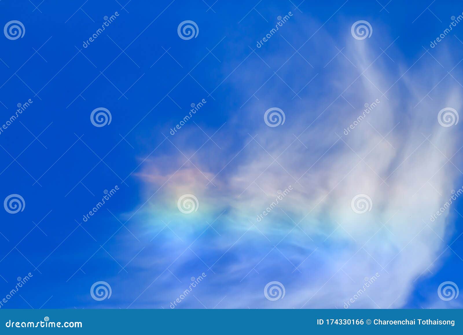 Rainbow cloud phenomenon. stock photo. Image of background - 174330166