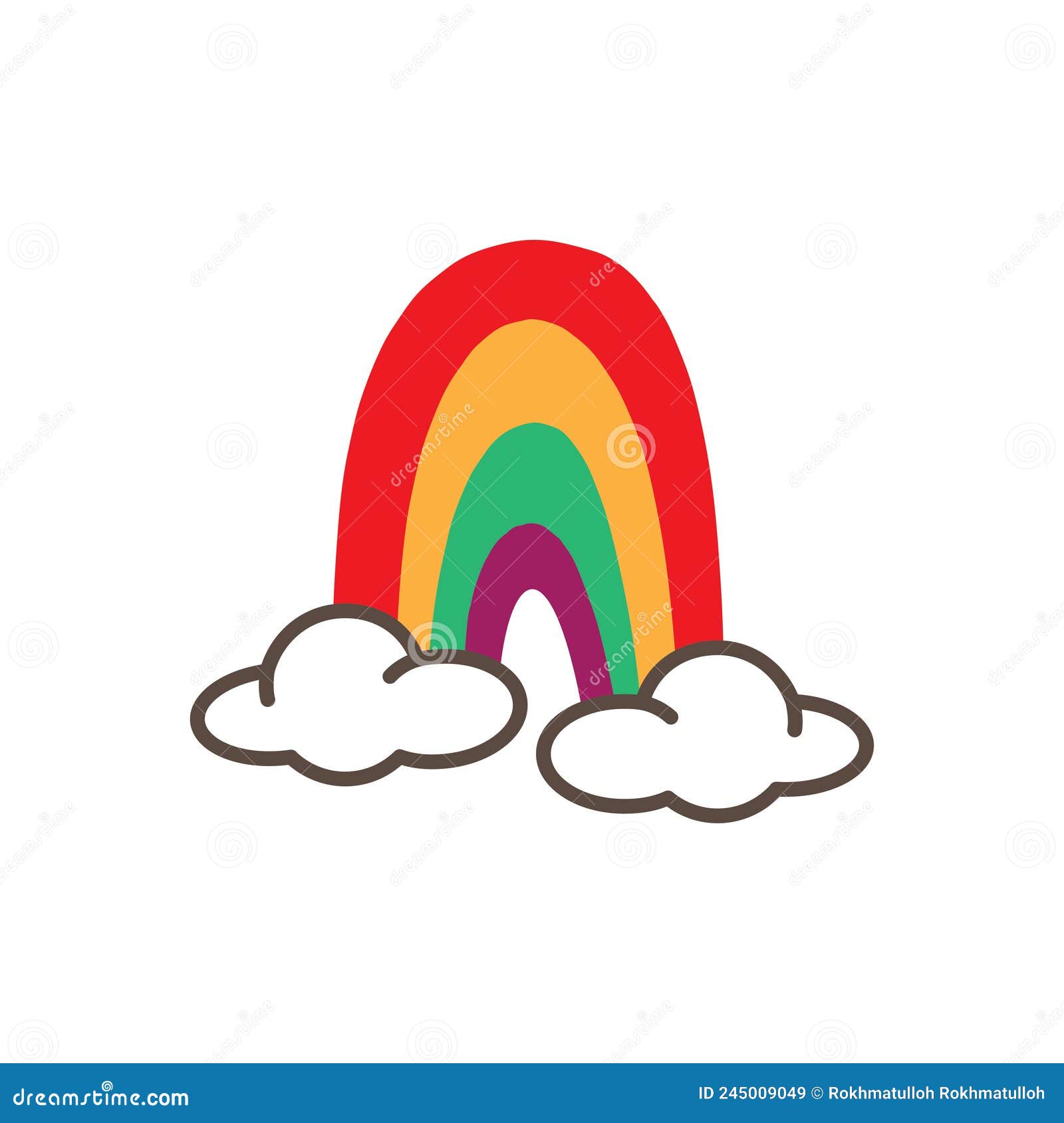 Rainbow and Cloud Simple Vector Color Design Illustration Icon Stock ...