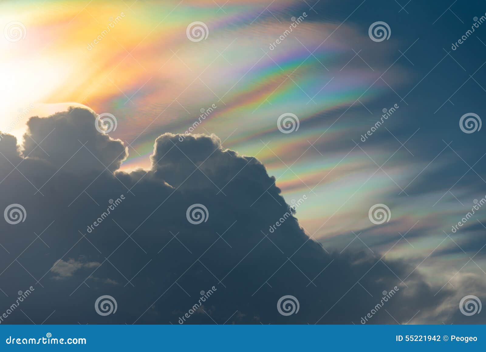 Rainbow Cloud with Spectrum Light Stock Photo - Image of fluffy ...