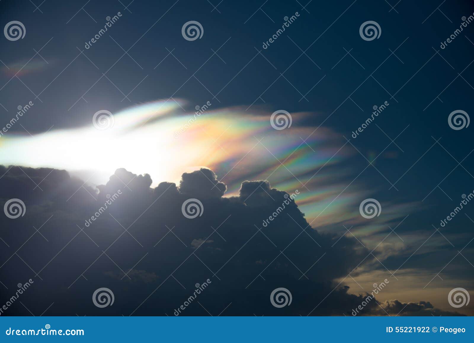 Rainbow Cloud with Spectrum Light , Rare Phenomenon in Summer Stock ...
