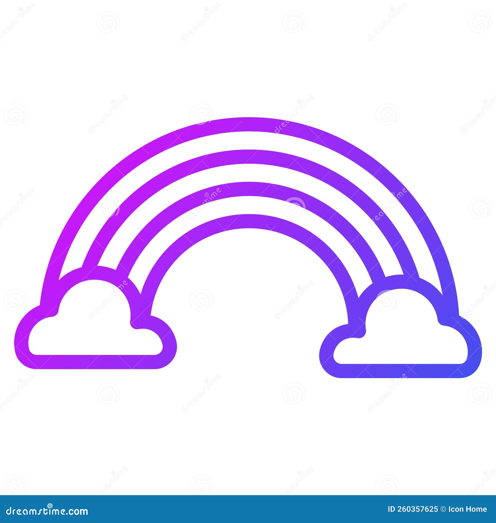 Rainbow, Cloud Thin Line Icon Stock Vector - Illustration of creative ...