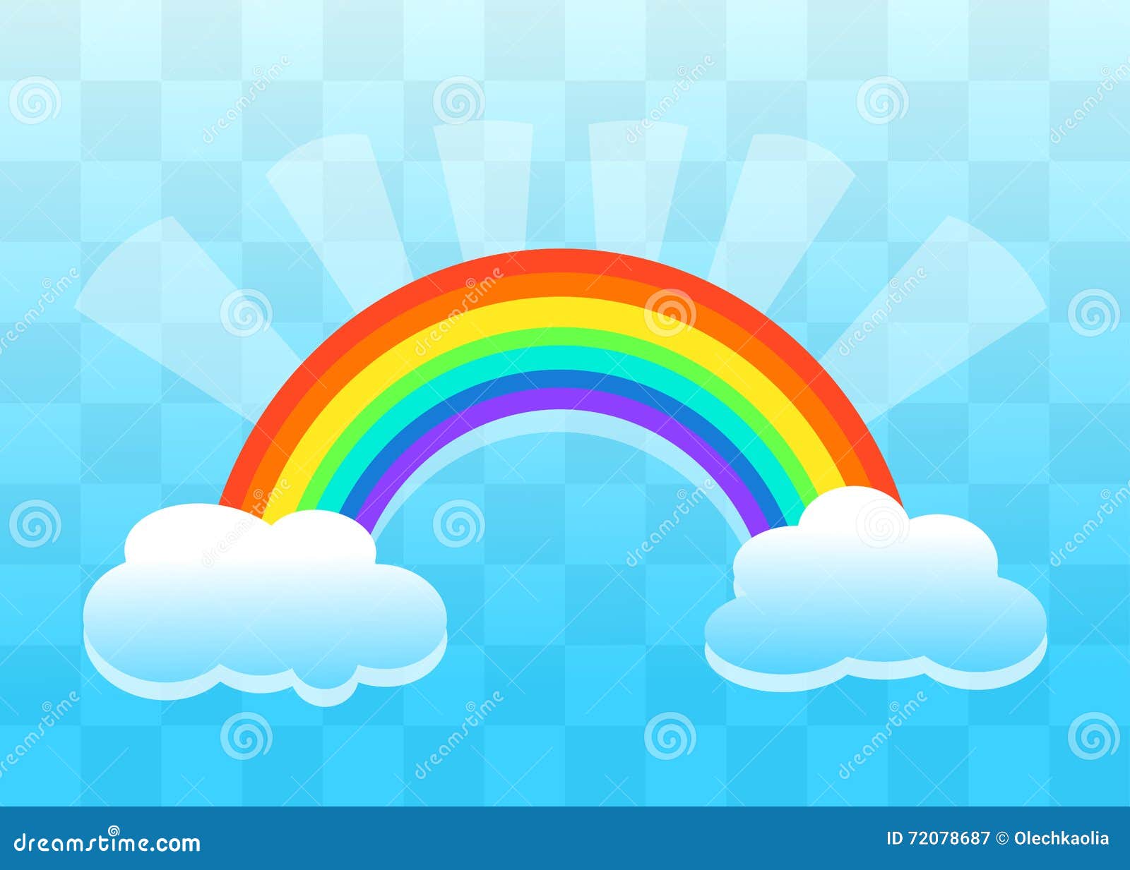 Rainbow and Clouds . Flat Paper Style. Transparent Background Stock ...