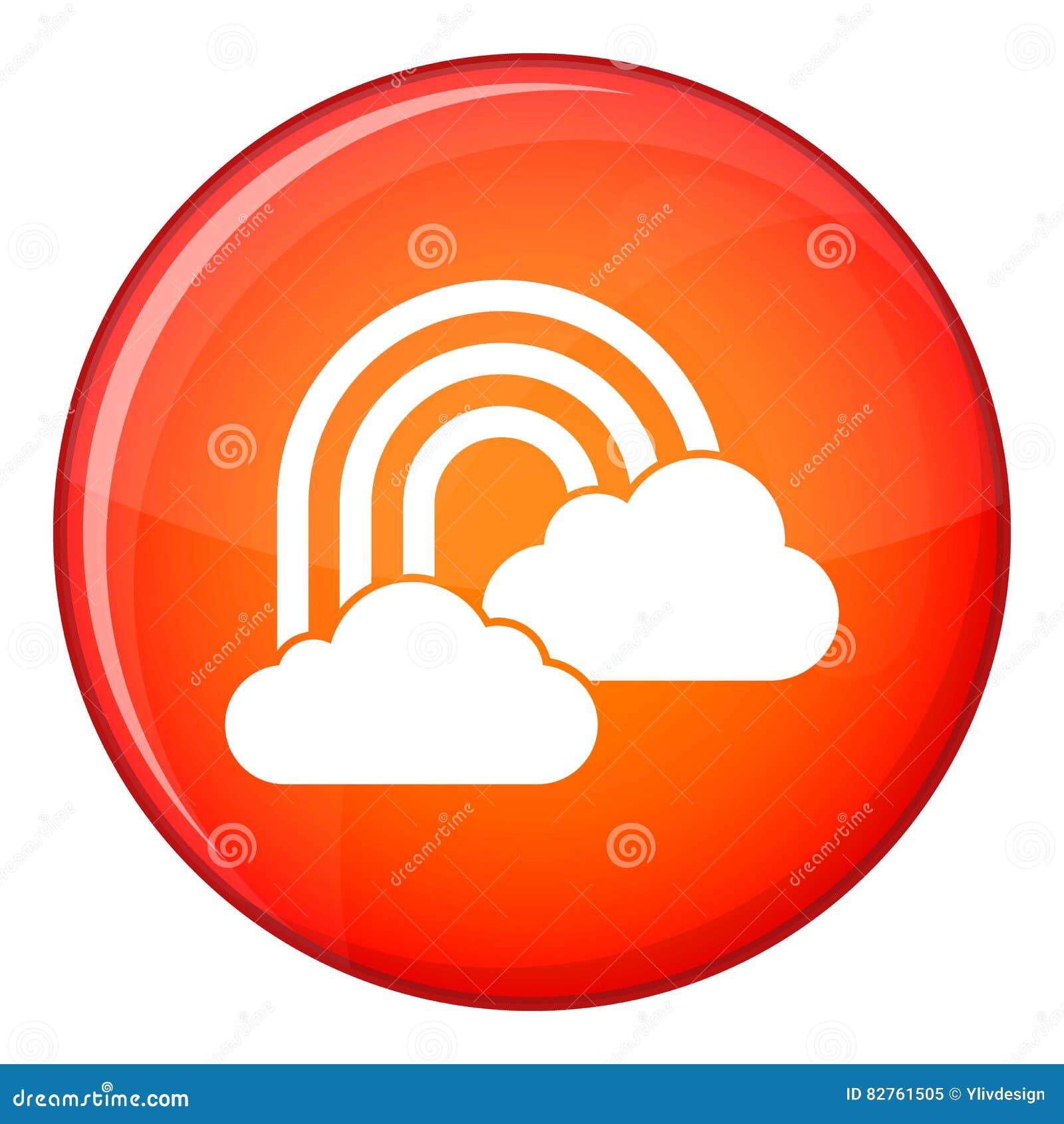 Rainbow and Clouds Icon, Flat Style Stock Vector - Illustration of ...