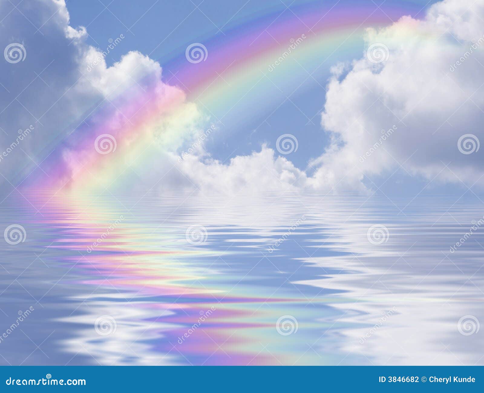 Rainbow and Clouds Reflection Stock Photo - Image of clouds, atmosphere ...