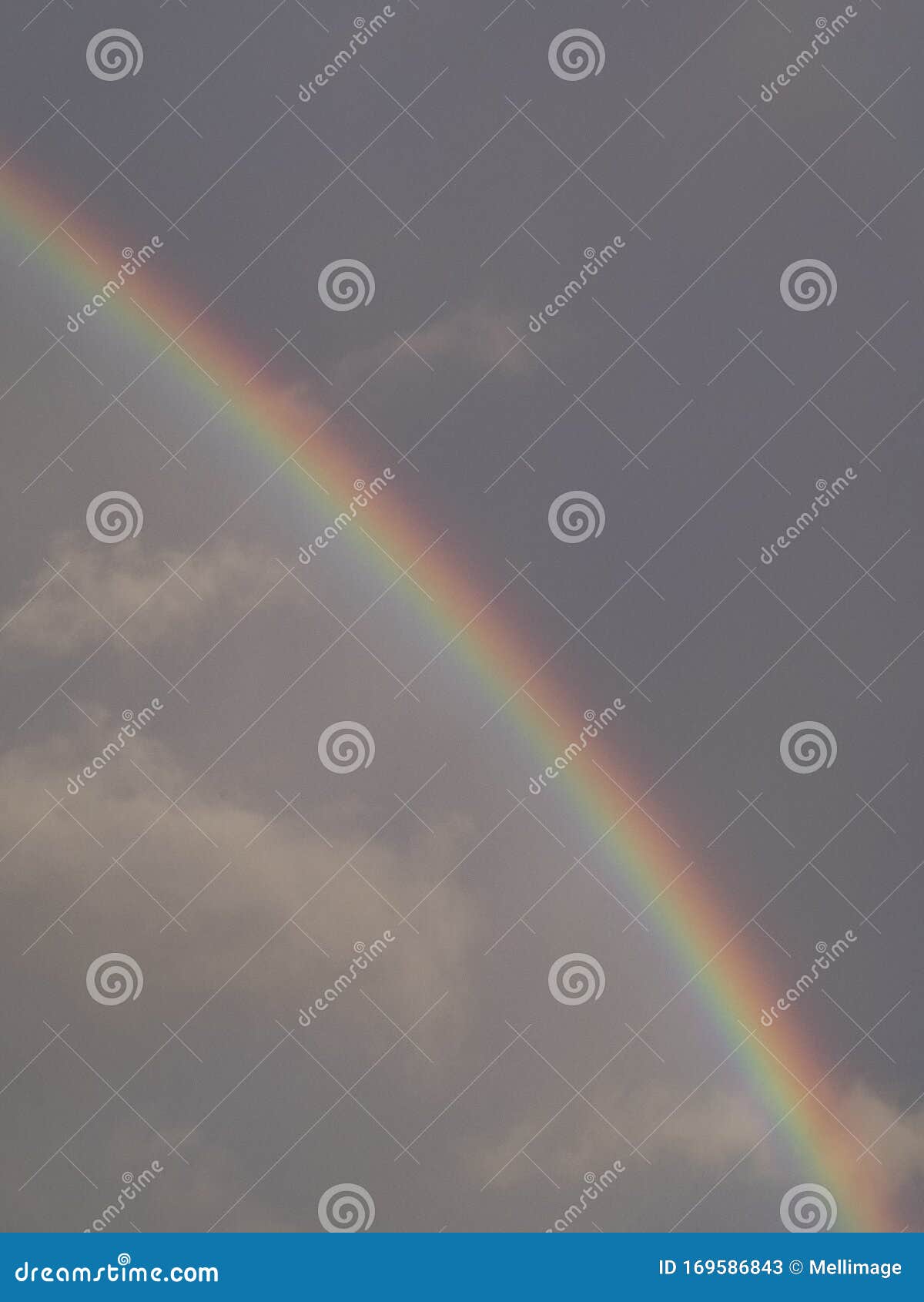 Rainbow in a cloudy sky stock image. Image of grey, light - 169586843