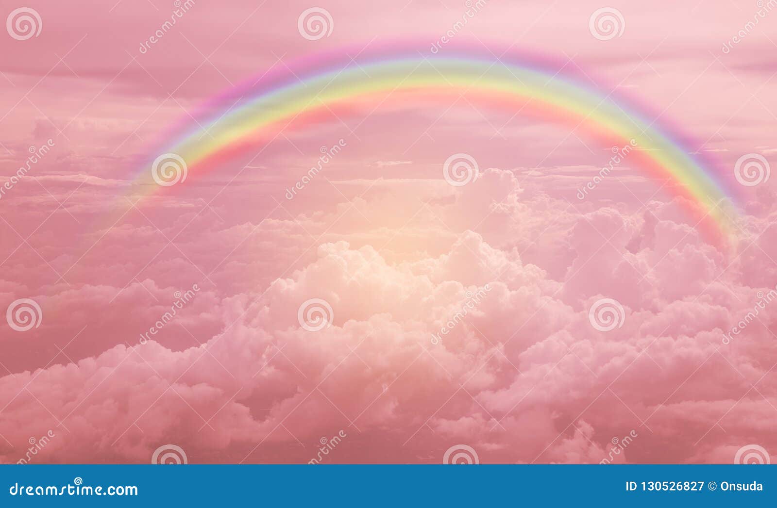 Rainbow in cloudy sky stock image. Image of background - 130526827