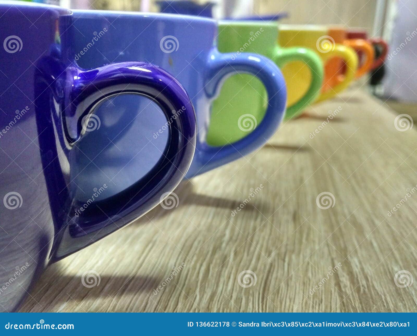 Rainbow coffee cups stock photo. Image of cups, coffee - 136622178