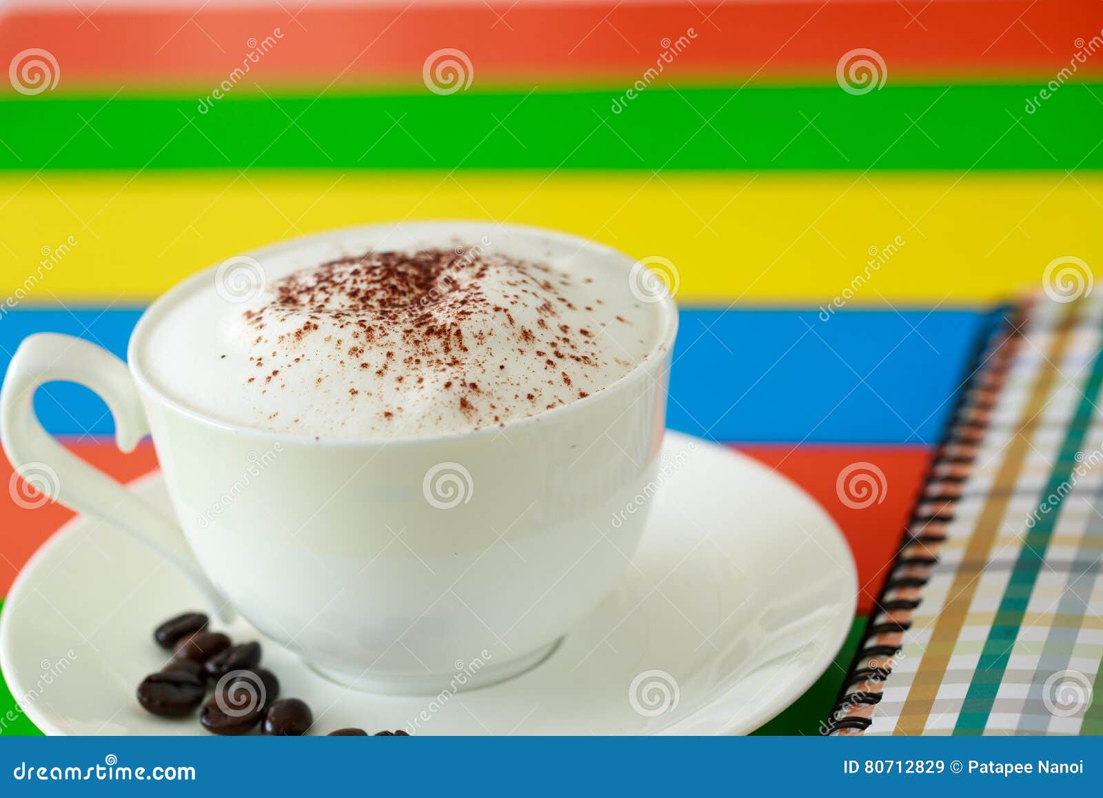 Rainbow coffee stock image. Image of white, book, colorful - 80712829