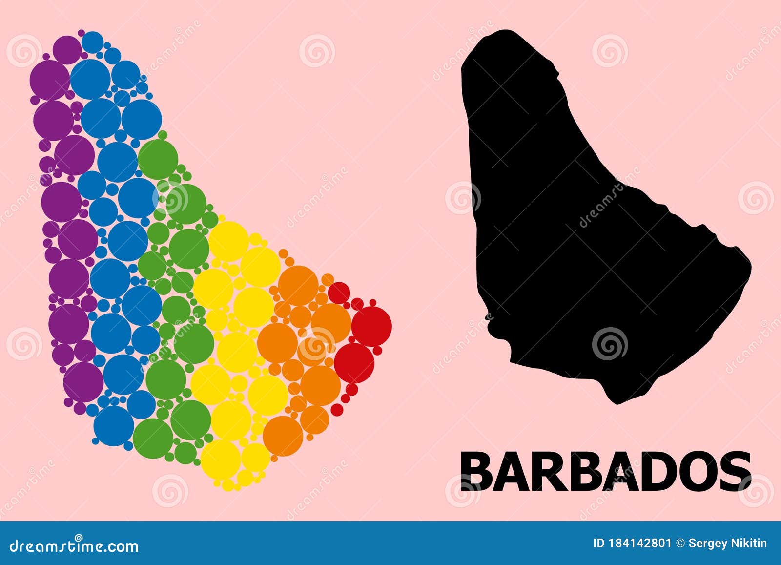 Rainbow Collage Map of Barbados for LGBT Stock Vector - Illustration of ...