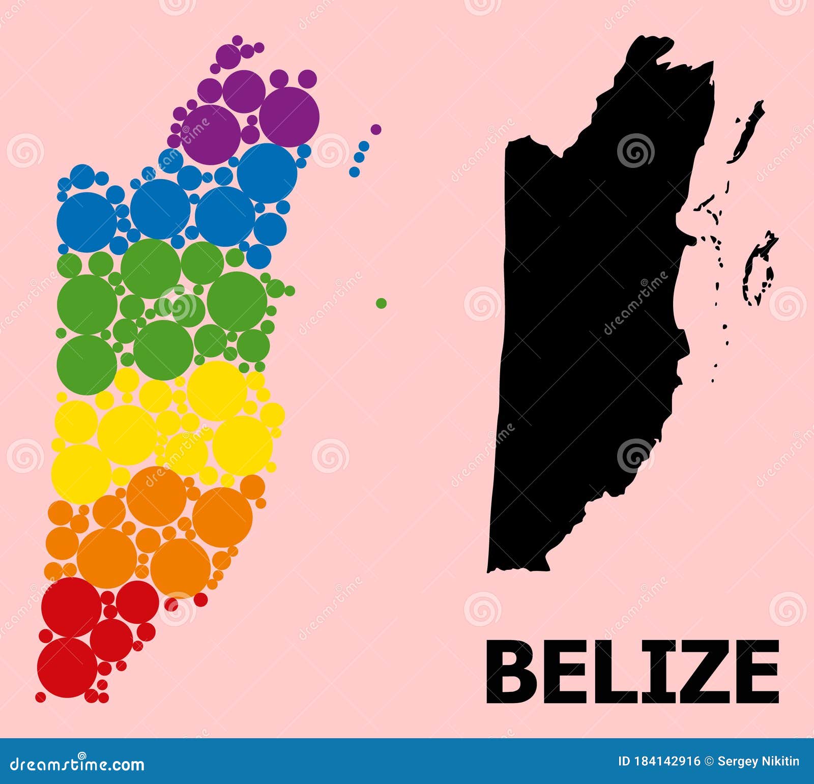 Rainbow Collage Map of Belize for LGBT Stock Vector - Illustration of ...