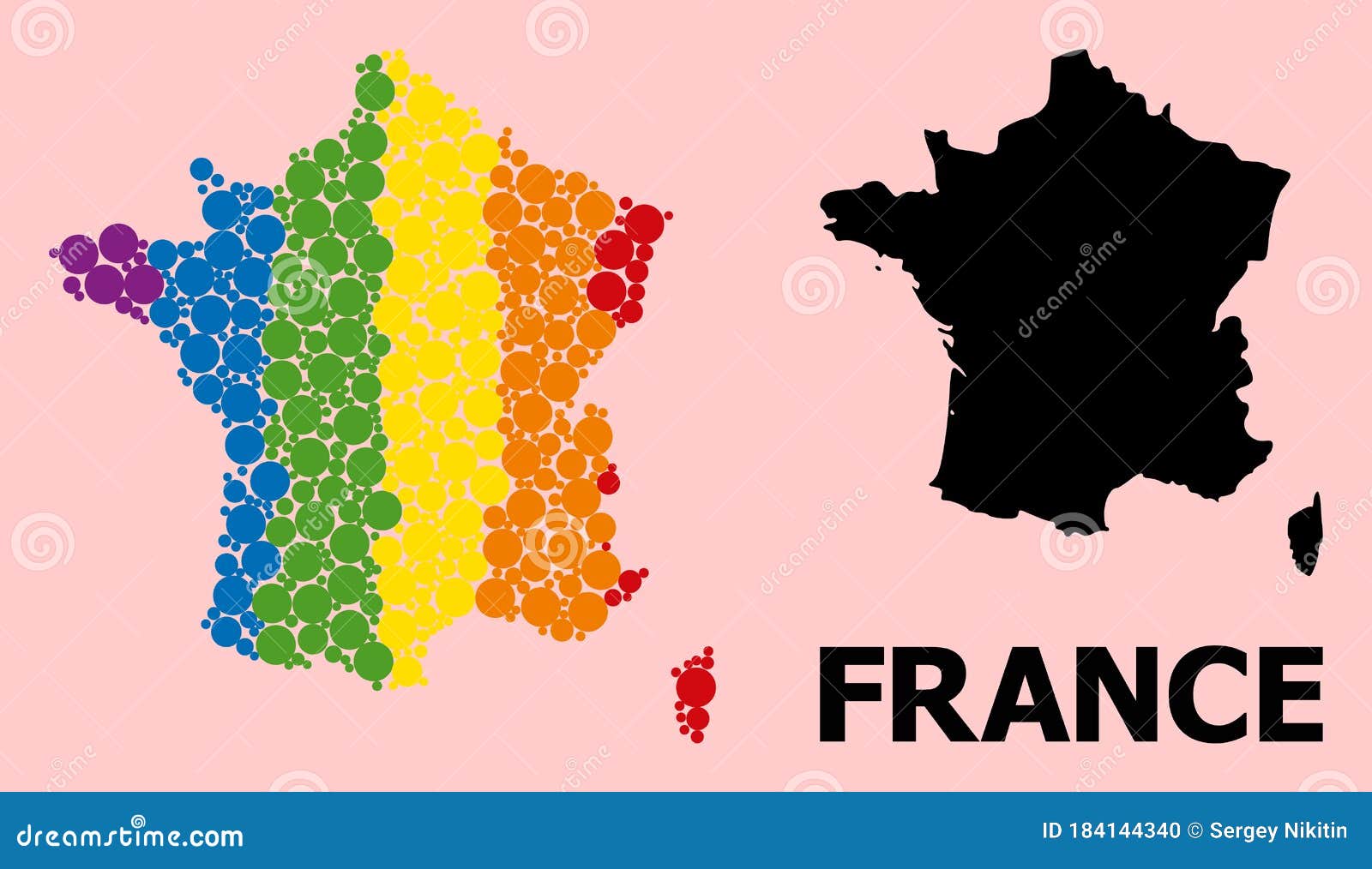 Rainbow Collage Map of France for LGBT Stock Vector - Illustration of ...