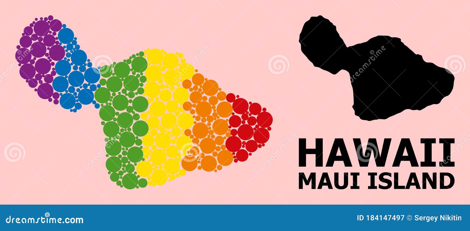 Rainbow Collage Map of Maui Island for LGBT Stock Vector - Illustration ...