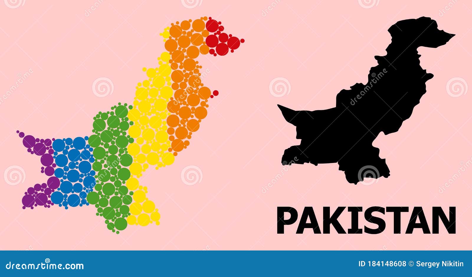 Rainbow Collage Map of Pakistan for LGBT Stock Vector - Illustration of ...
